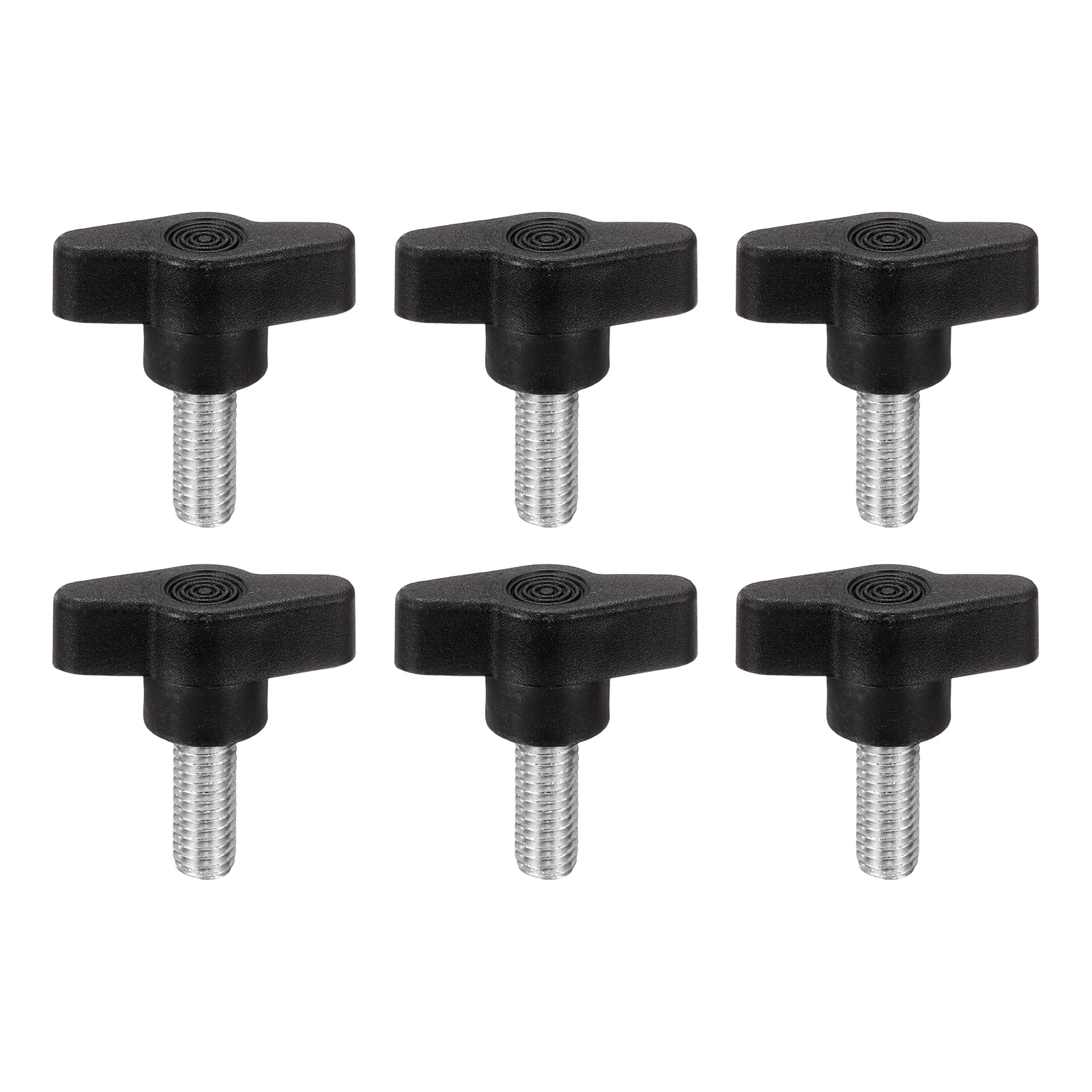 Uxcell M8 x 20mm Tee Wing Thumb Screws, 6Pcs Carbon Steel Mechanical ...