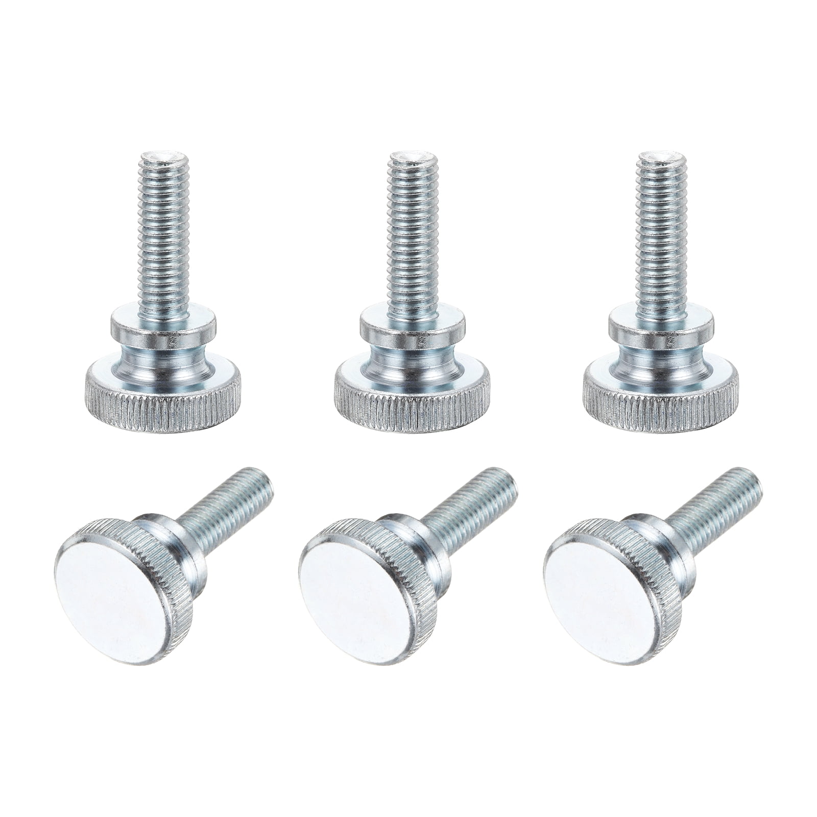 Uxcell M8 x 25mm Knurled Thumb Screws, 6Pcs Metric Knurled Head Bolts ...