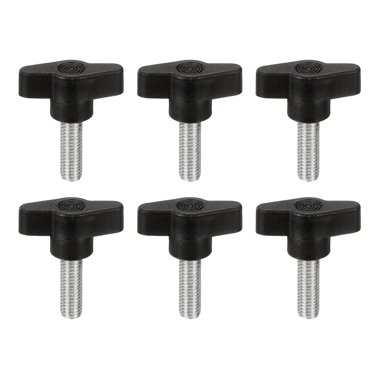 Uxcell M8 x 25mm Tee Wing Thumb Screws, 6Pcs Carbon Steel Mechanical ...