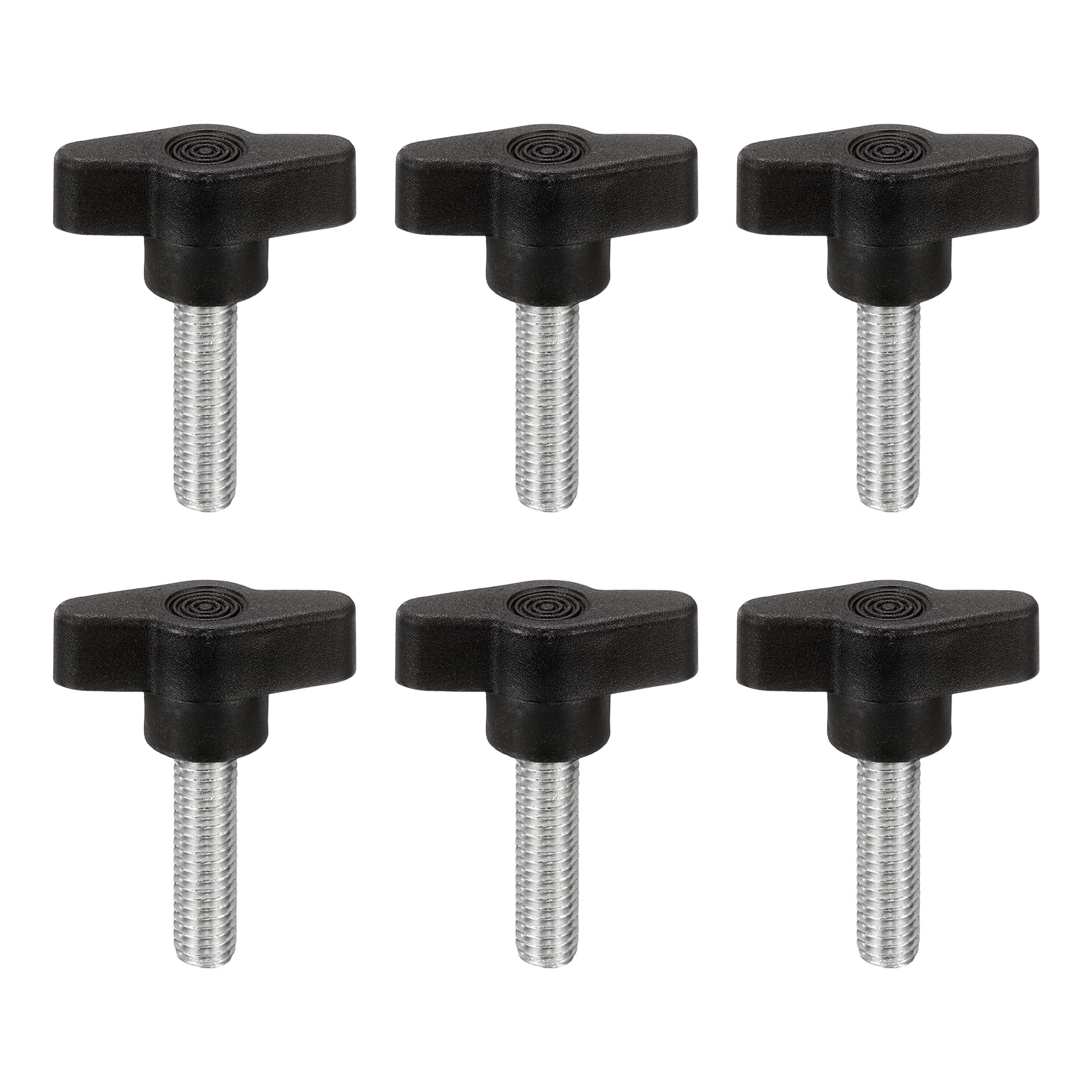Uxcell M8 x 31mm Tee Wing Thumb Screws, 6Pcs Carbon Steel Mechanical ...