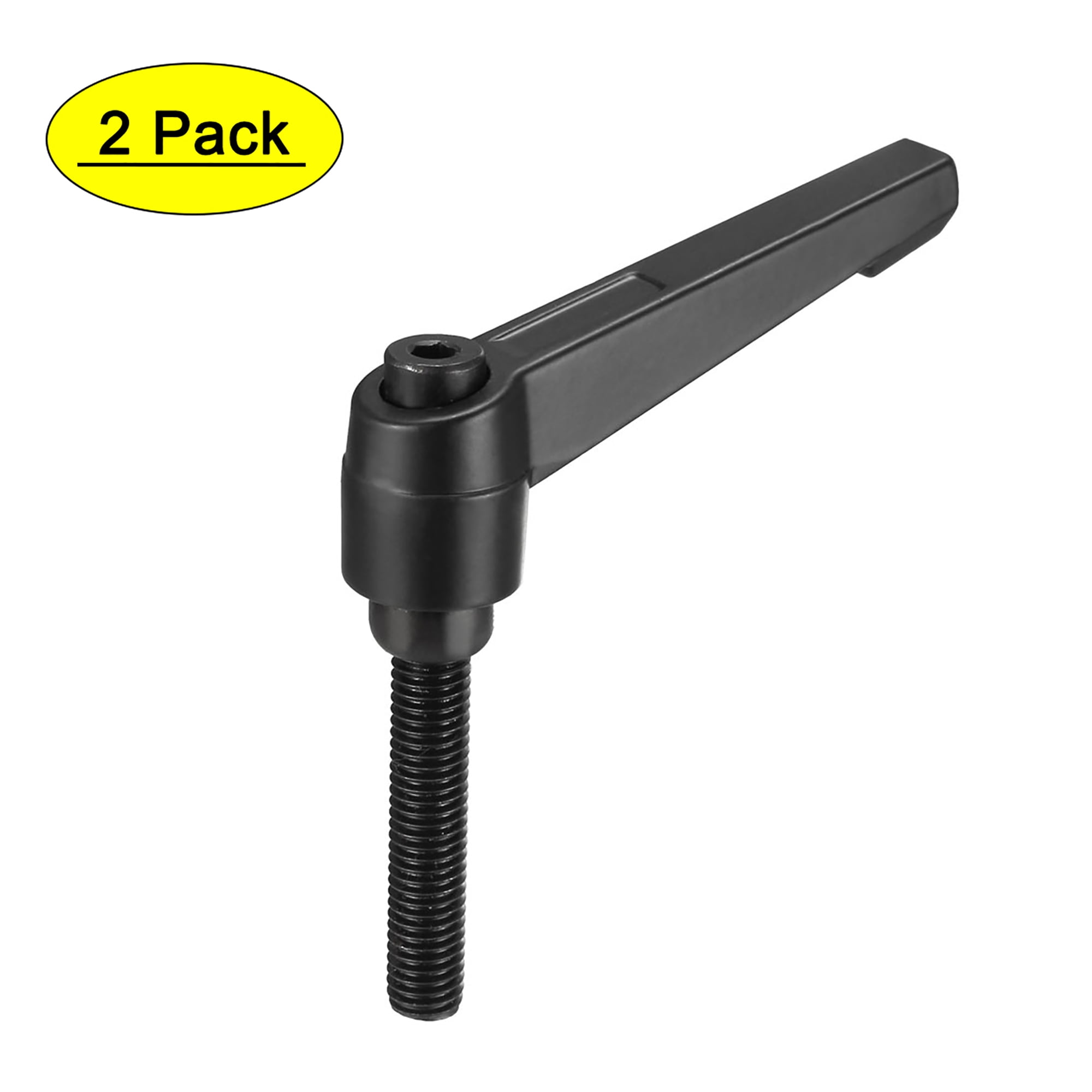 Uxcell M8 x 40mm Adjustable Clamping Lever Handle with Stud Black 2 ...
