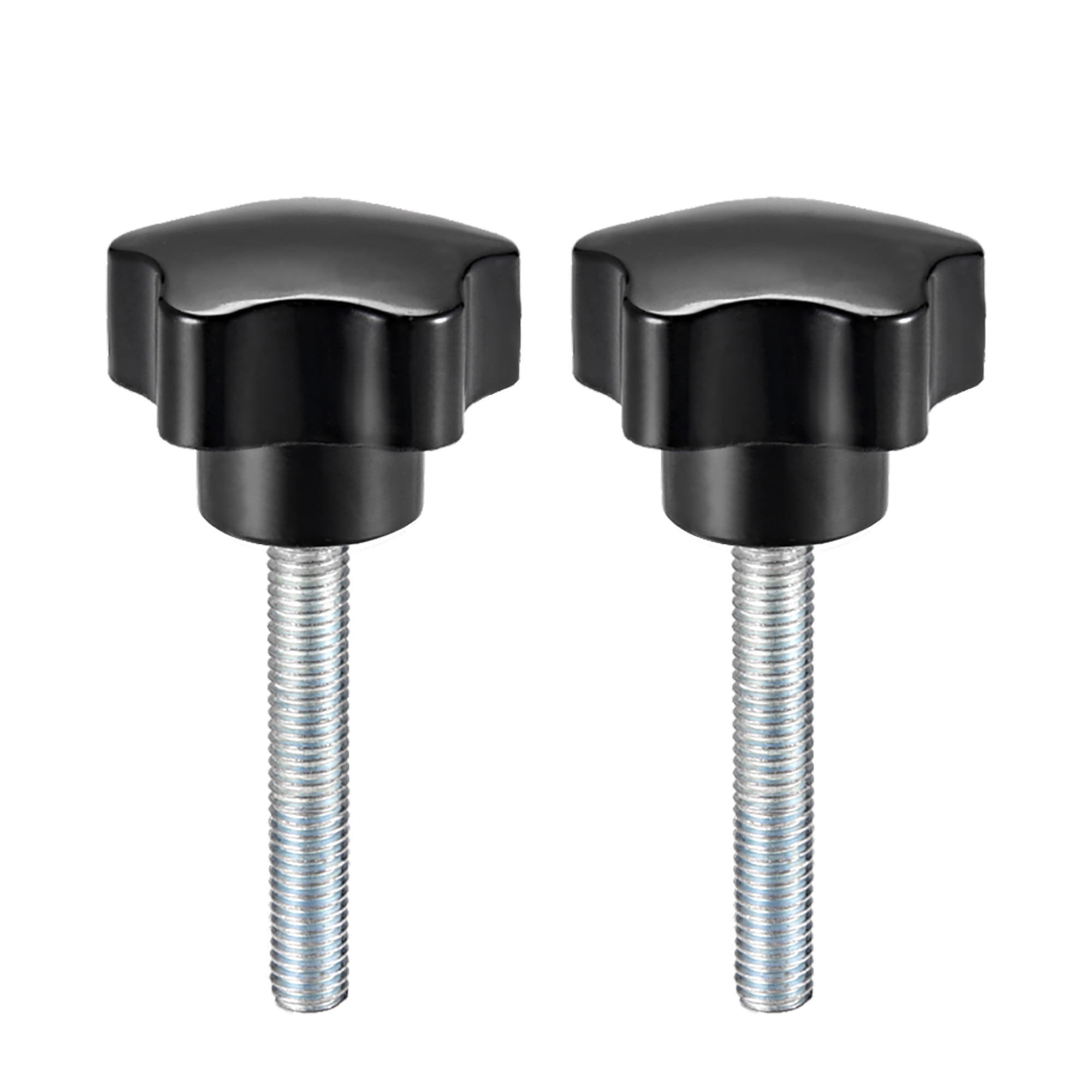 Uxcell M8 x 40mm Male Thread 47.5mm Head Star Knobs Zinc Plated Black 2 ...