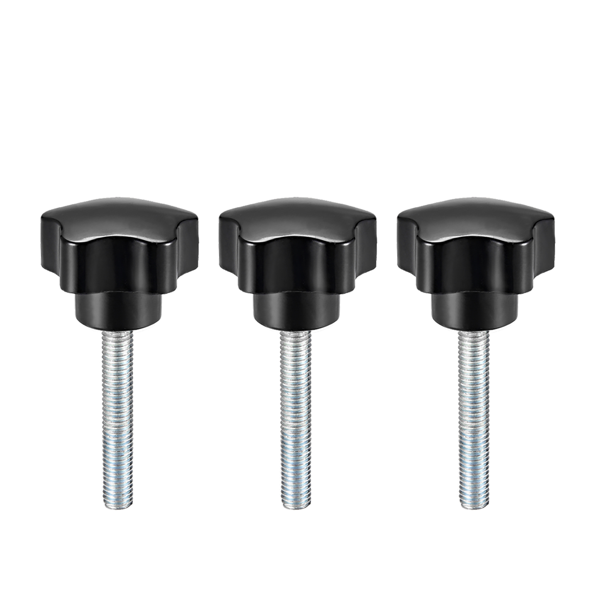 Uxcell M8 x 40mm Male Thread 47.5mm Head Star Knobs Zinc Plated Black 3 Pack - Walmart.com