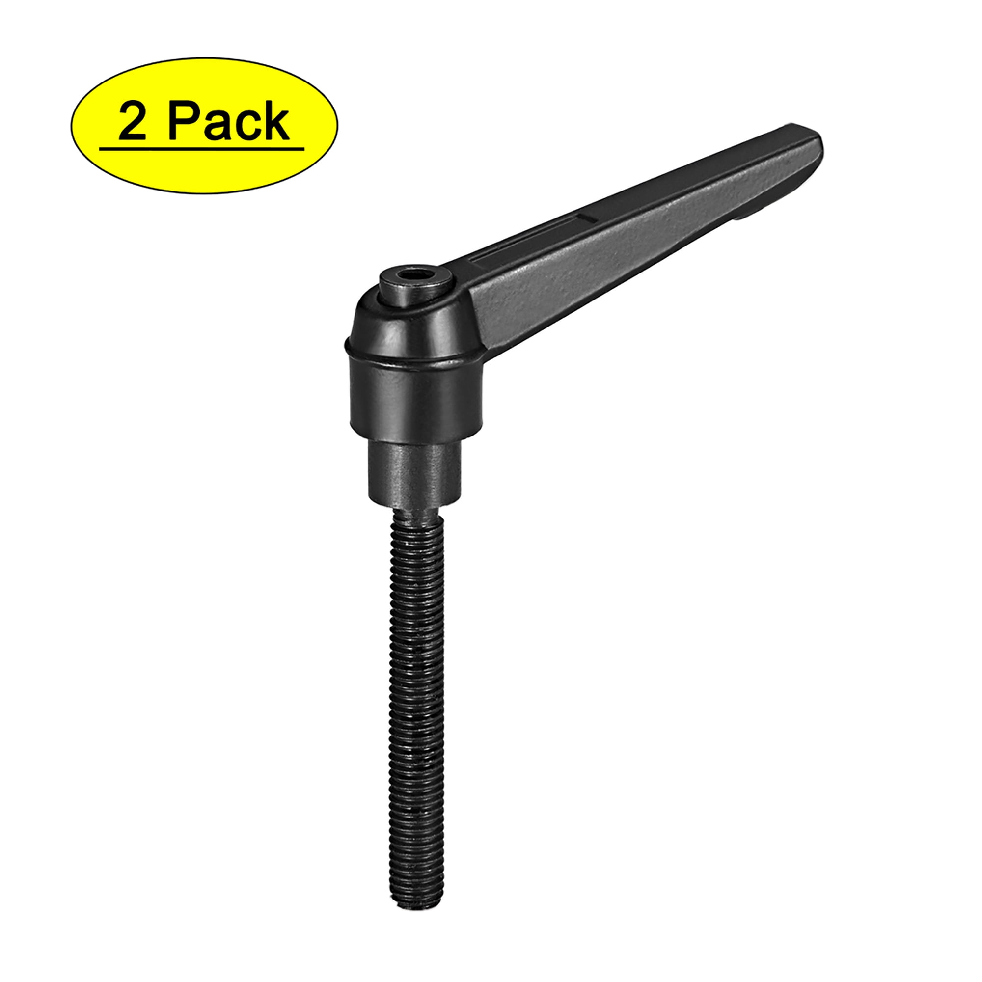 Uxcell M8 x 60mm Adjustable Clamping Lever Handle with Stud Black 2 ...