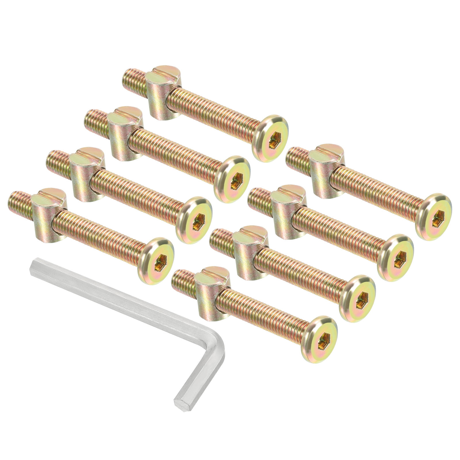 Uxcell M8 x 60mm Bunk Bed Bolts, 8Pcs Hex Socket Screws Nuts with ...