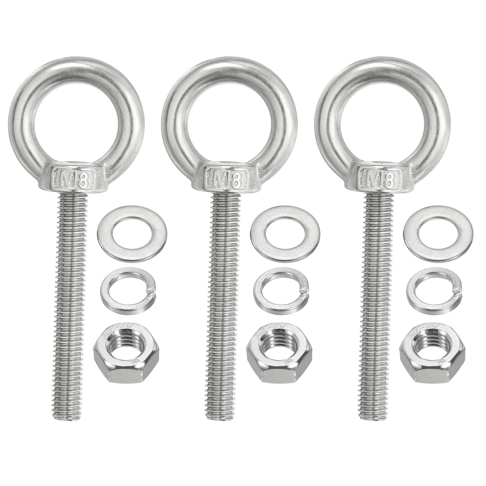Uxcell M8 x 60mm Lifting Shoulder Eye Bolt Stainless Steel Lifting Ring ...