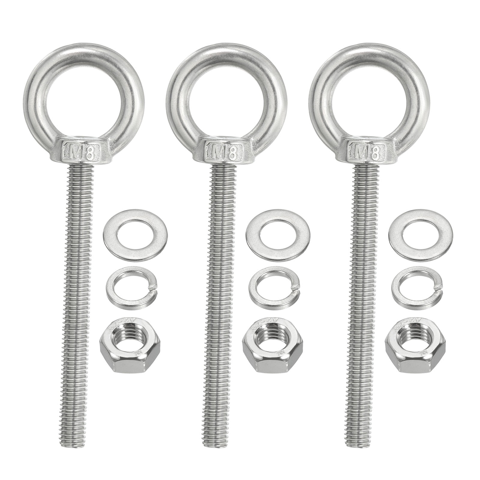 Uxcell M8 x 80mm Lifting Shoulder Eye Bolt Stainless Steel Lifting Ring ...