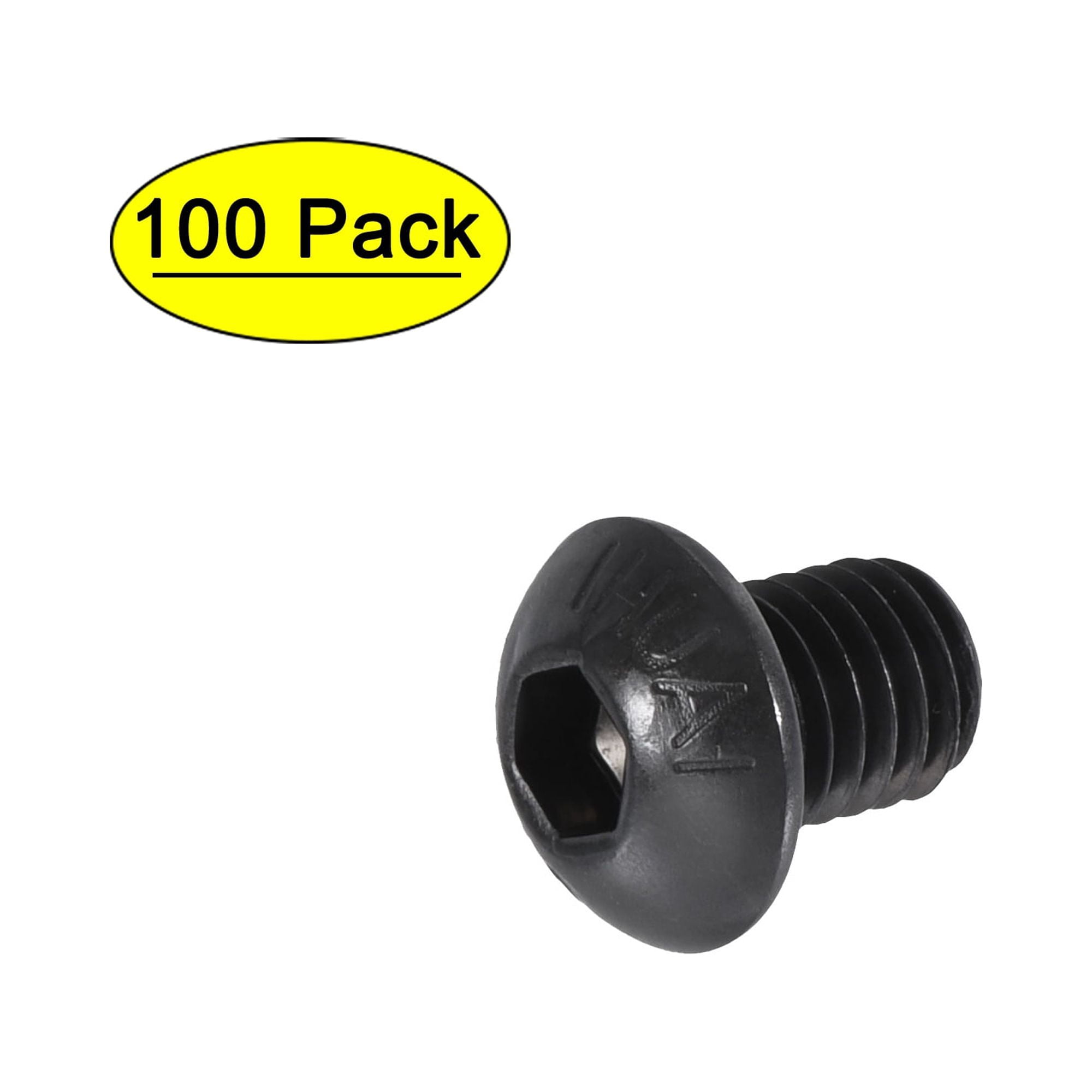 Uxcell M8x0.39'’ Hex Socket Bolts Carbon Steel Blackening 100 Pack ...