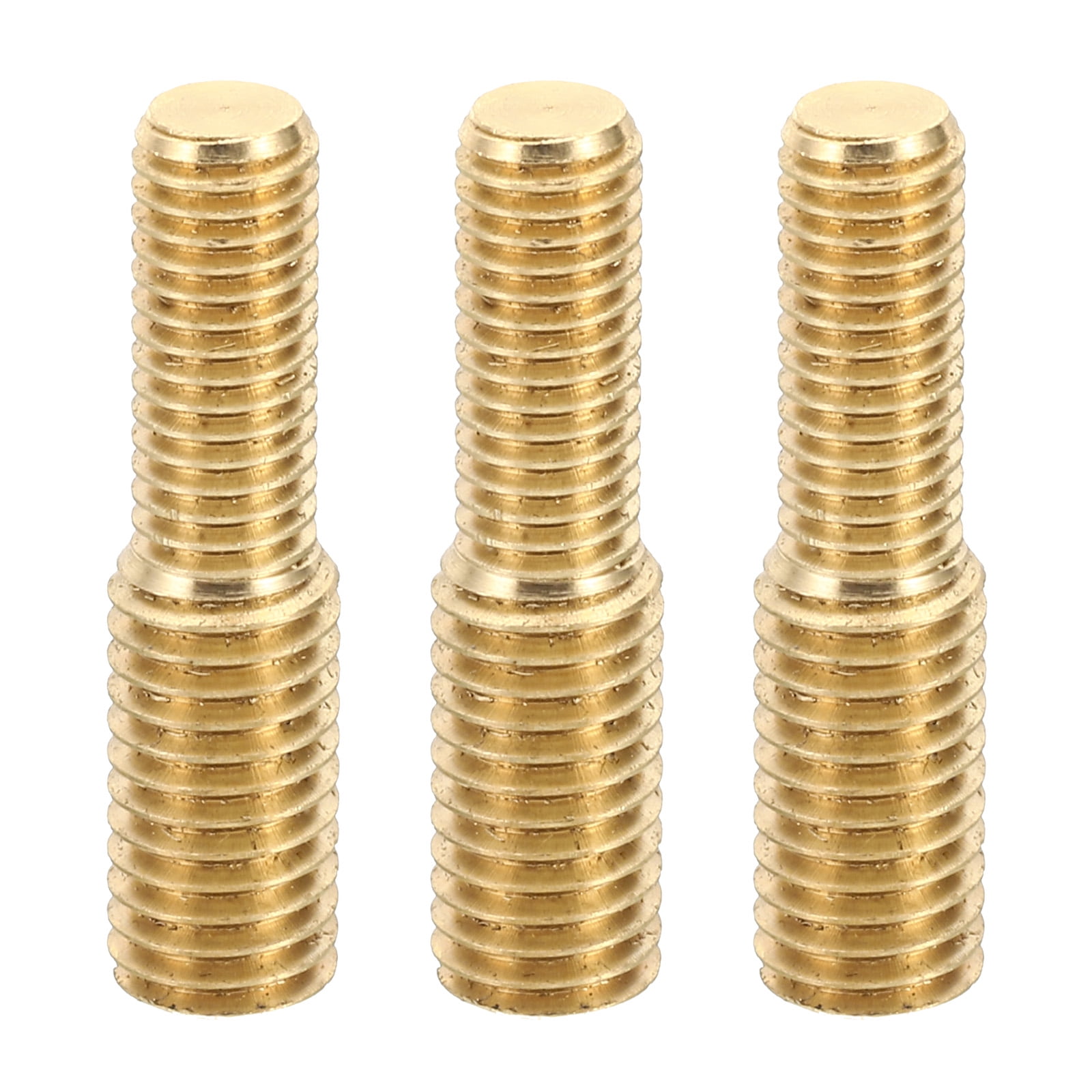 Uxcell M8x1.25 to M10x1.5 Double End Stud Screw Bolt, 3pcs Brass Rod ...