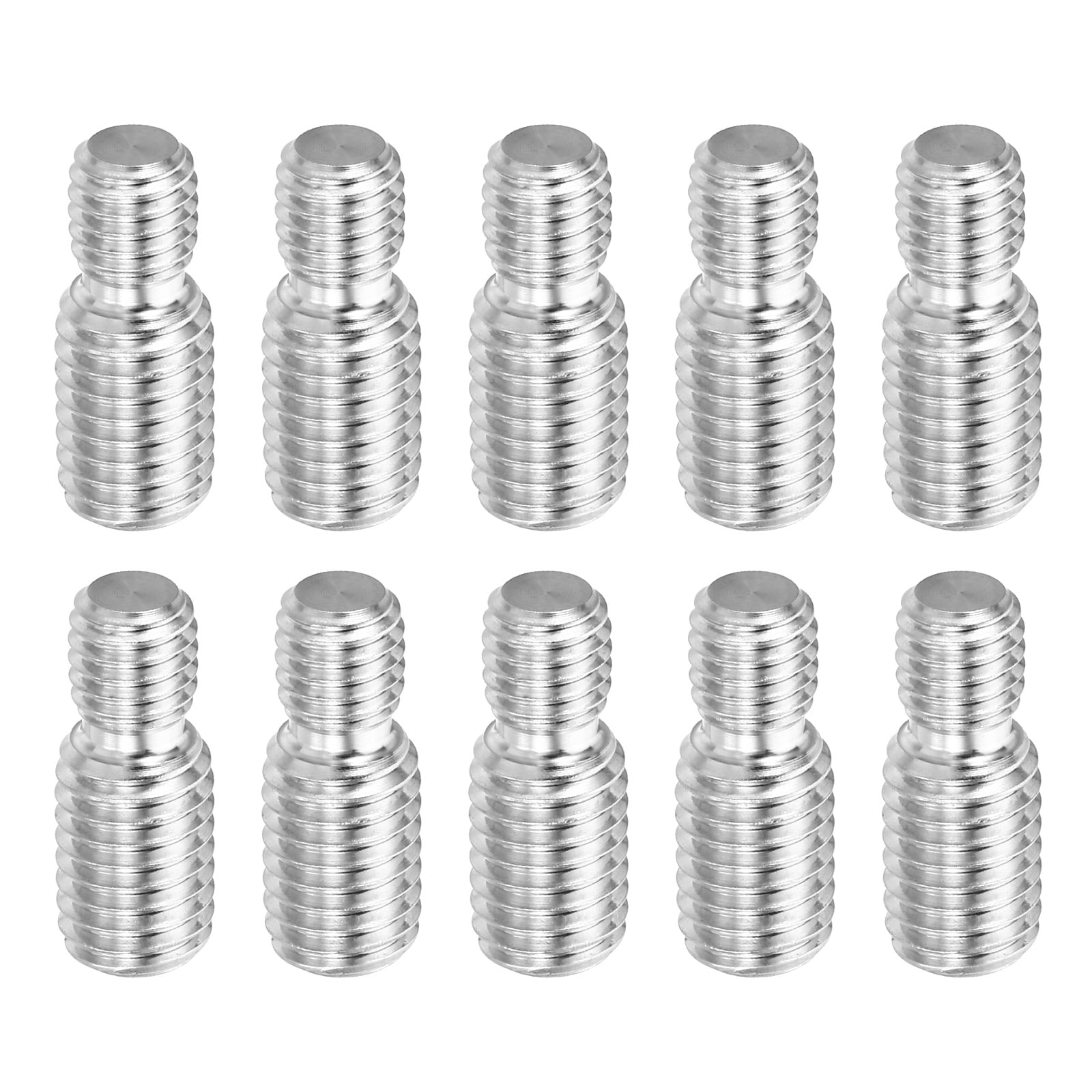 Uxcell M8x1.25 to M10x1.5 Double End Threaded Stud Screw Bolt 304 Stainless Steel Rod Reducer ...