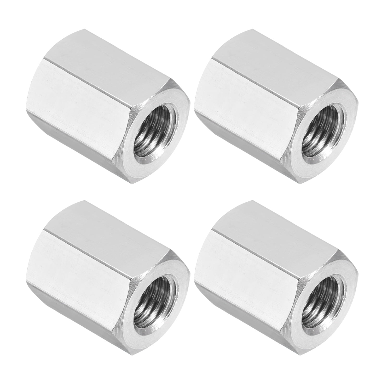 Uxcell M8x1 Pitch 304 Stainless Steel Hex Coupling Nuts, 4 Pcs 16mm / 0 ...