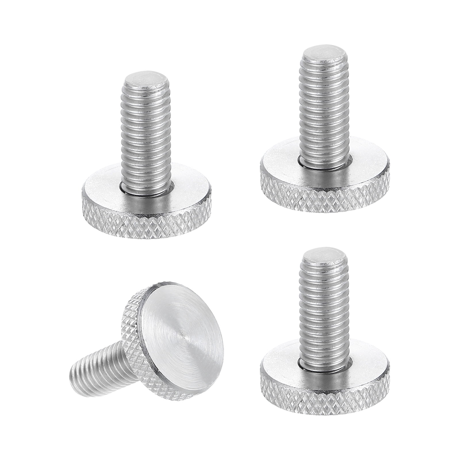 Uxcell M8x12mm Knurled Thumb Screws, 304 Stainless Steel Flat Head ...