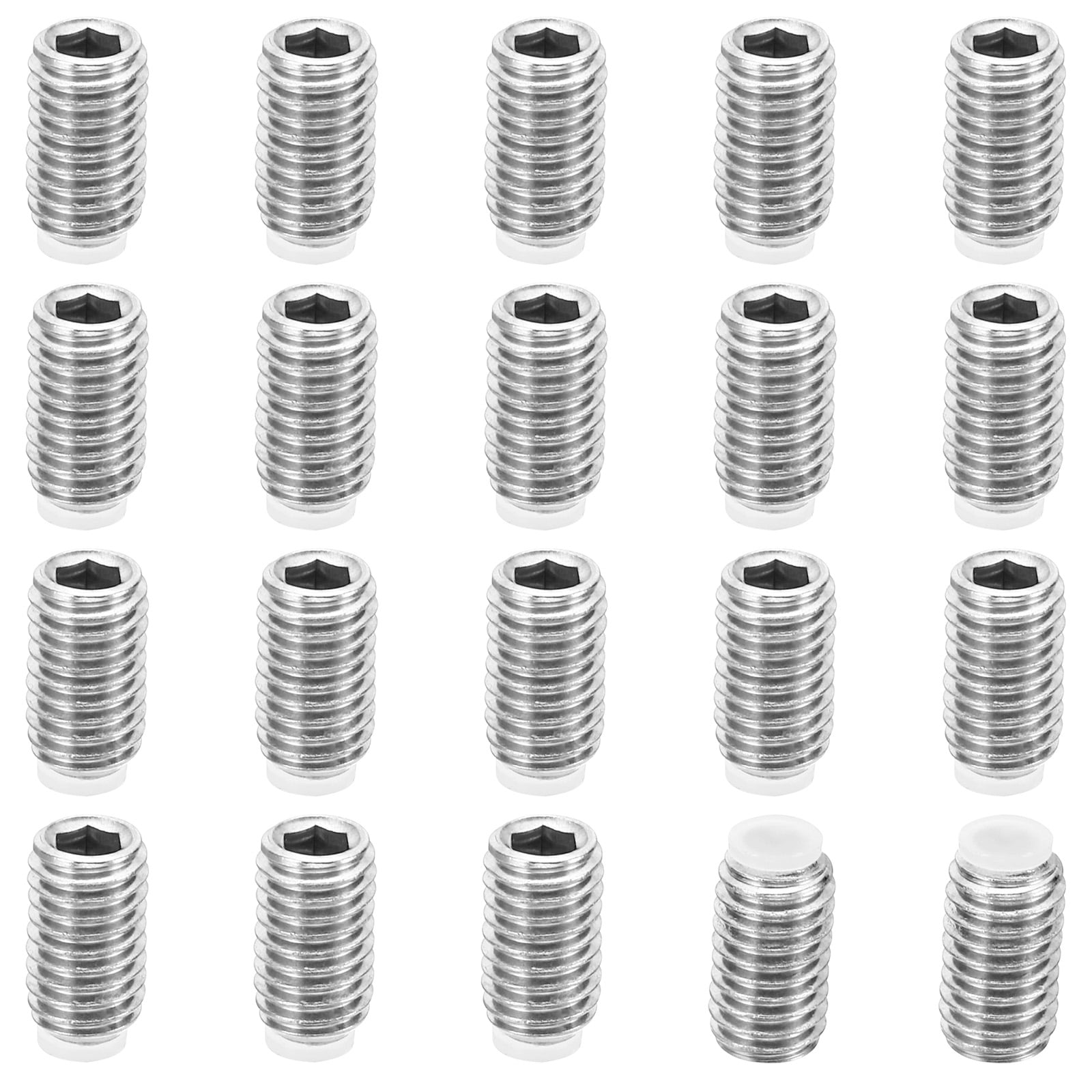 Uxcell M8x14mm Nylon Tip Grub Screw Hex Socket Head Cup Point Anti Slip ...