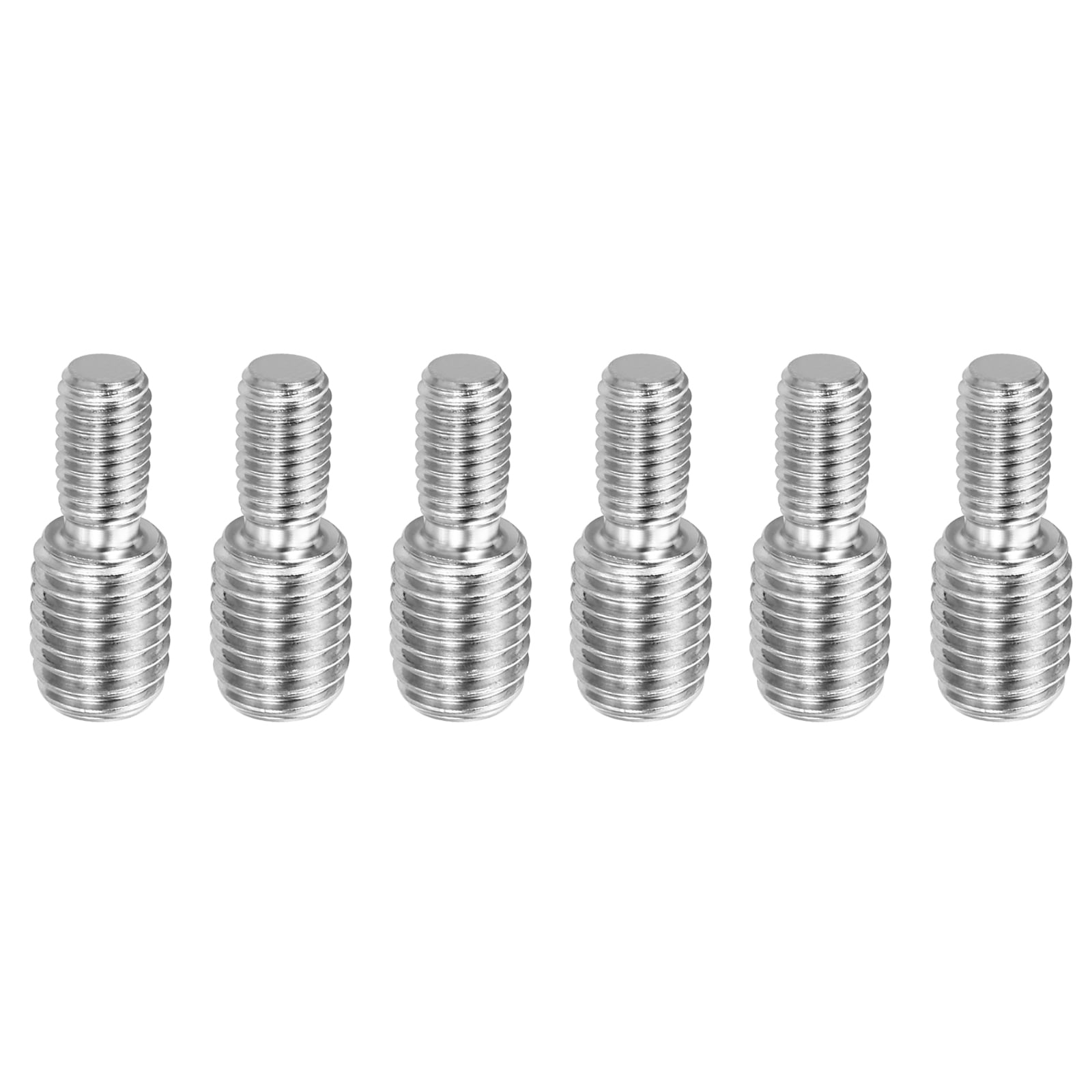 Uxcell M8x15 to M12x15 Double End Threaded Stud Screw Bolt, 6 Pack ...