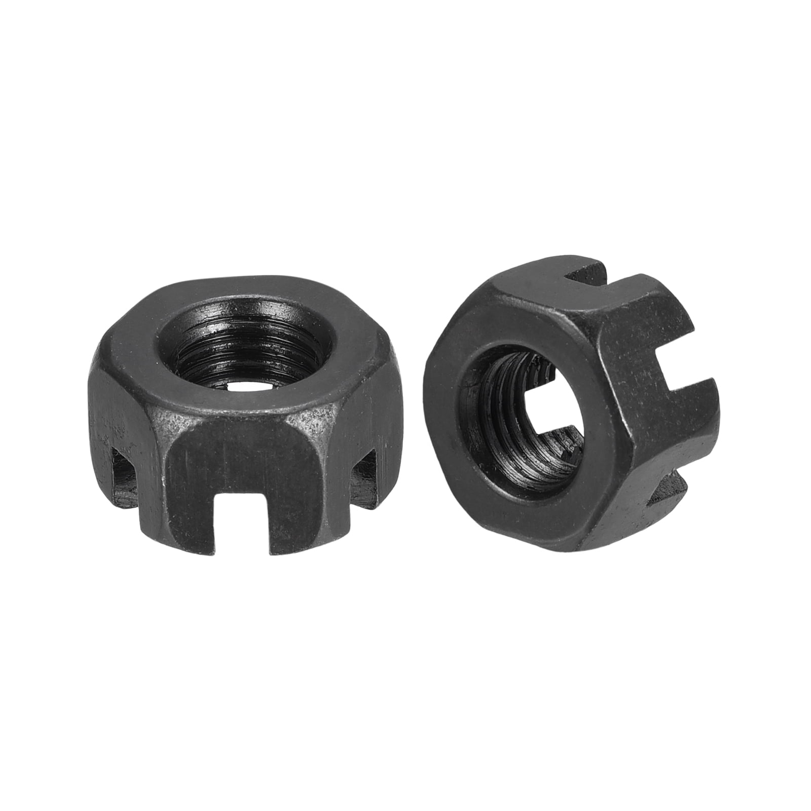 Uxcell M8x1mm Hexagon Slotted Nut, Grade 4.8 Carbon Steel Hex Castle ...