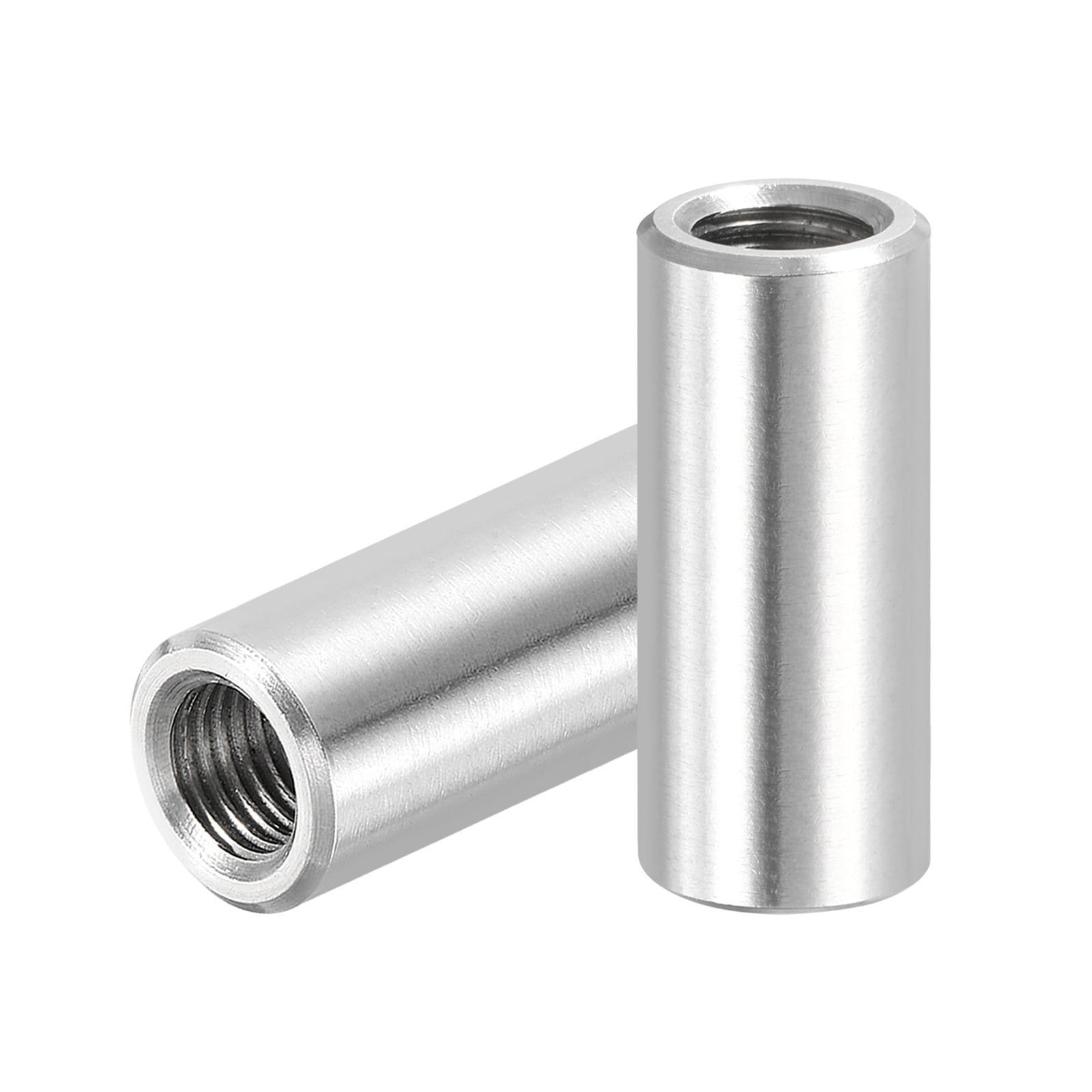 Uxcell M8x1mm Pitch 304 Stainless Steel Round Coupling Nuts, 2 Pcs 30mm ...