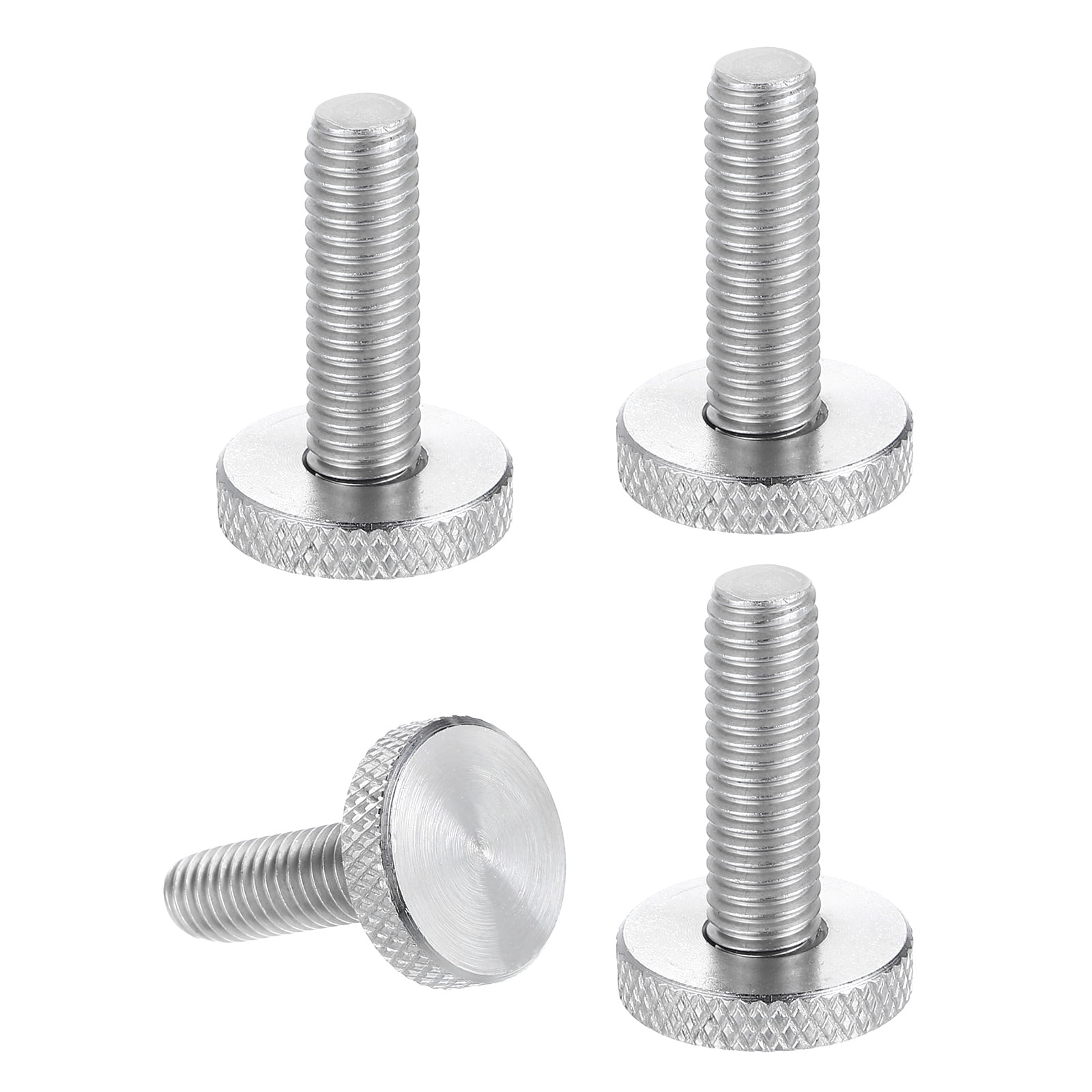 Uxcell M8 x 0.79'' x 0.79'' Knurled Thumb Screws 304 Stainless Steel ...