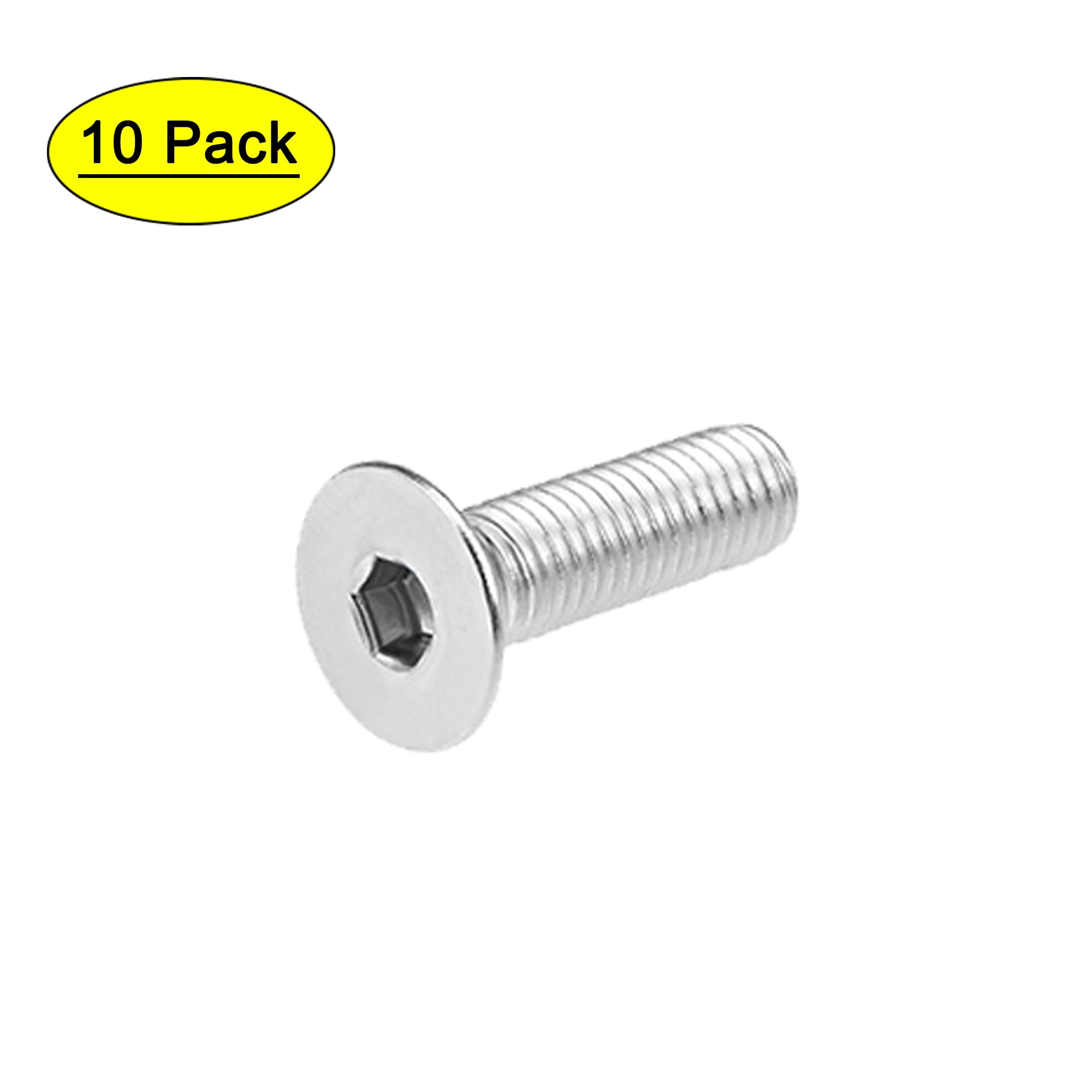 Uxcell M8x25mm Flat Head Machine Screws Inner Hex Screw 304 Stainless ...