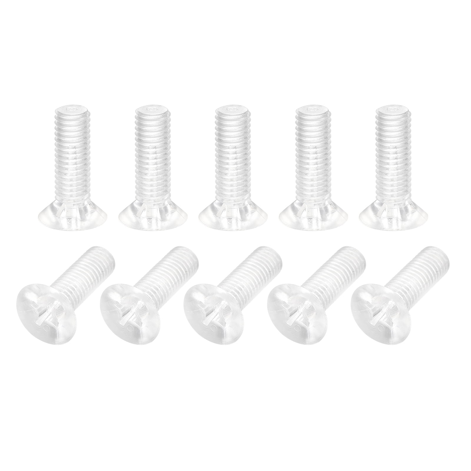 Uxcell M8x25mm Plastic Phillips Machine Screws, PC Flat Head Machine ...