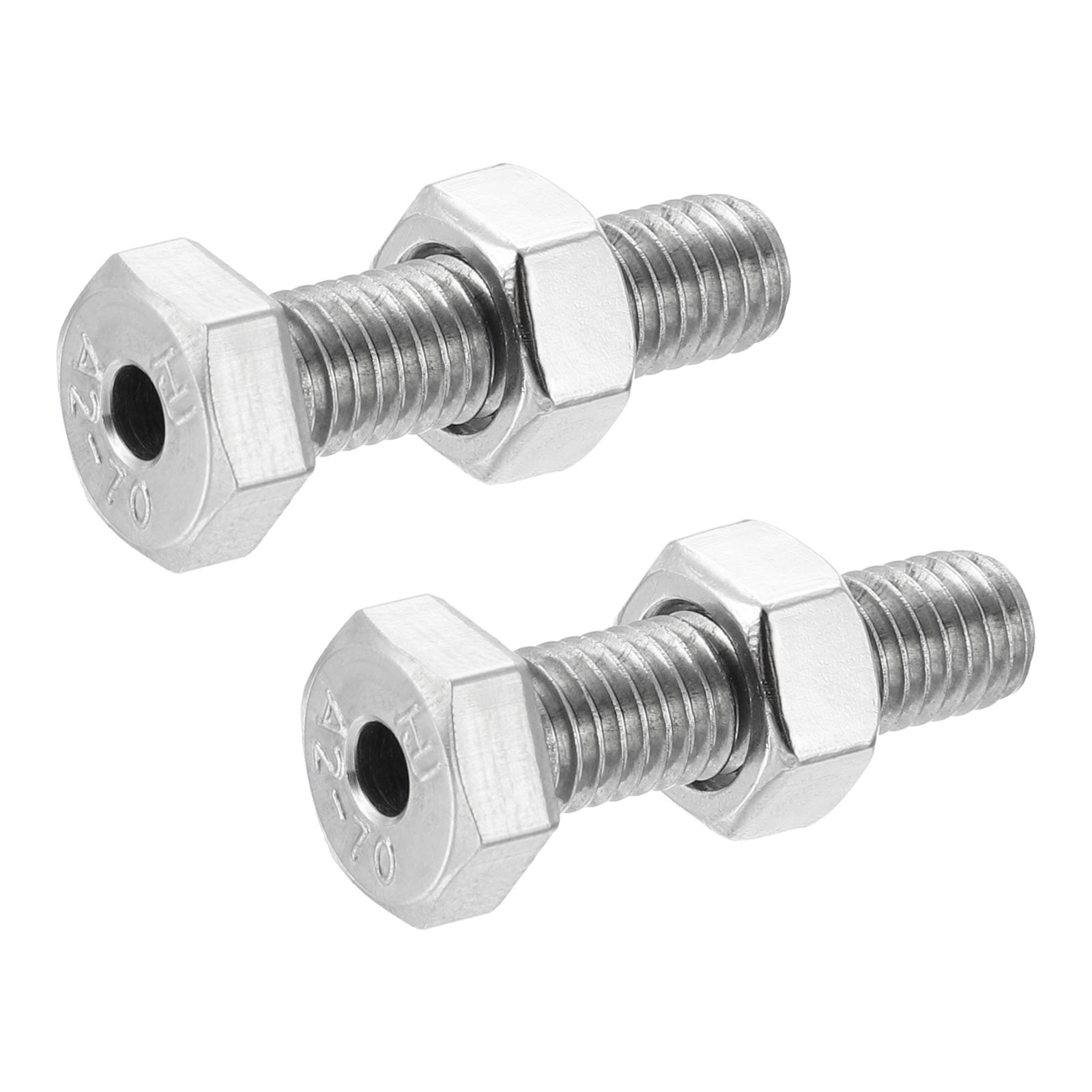 Uxcell M8x30mm Hexagon Fasteners Hollow Screw Bolts with Nuts 2 Pack ...