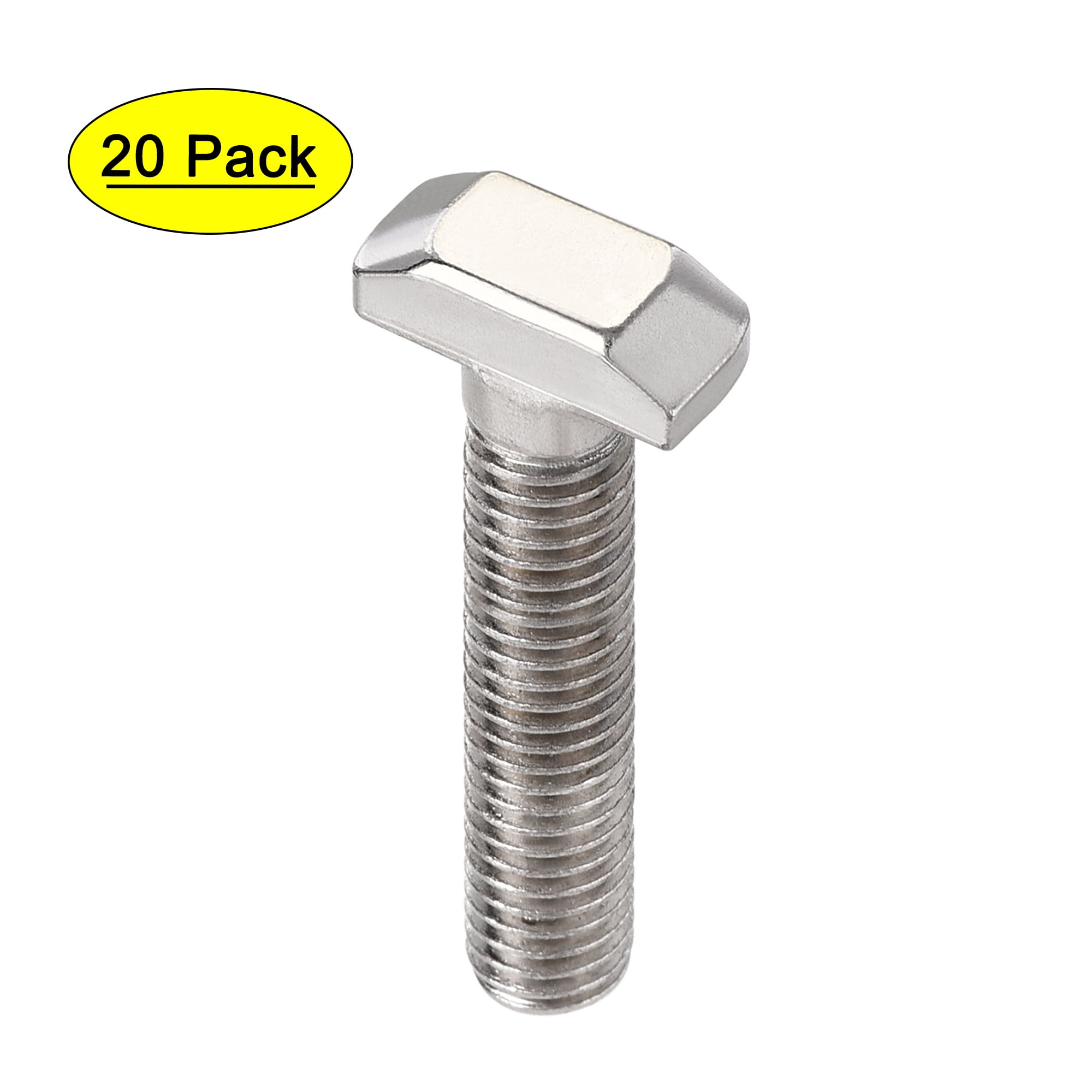 Uxcell M8x35mm T-Slot Drop-in Stud Sliding Bolt Carbon Steel 20 Pack ...