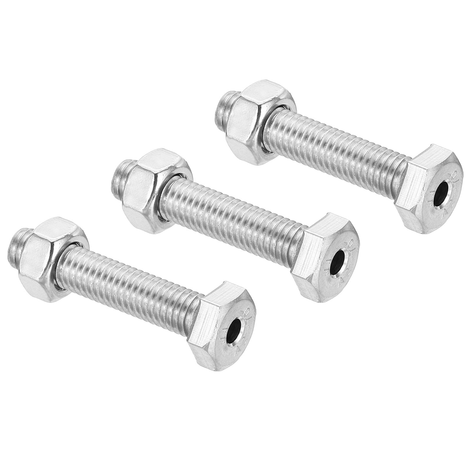 Uxcell M8x40mm Hollow External Hexagon Screw Cylindrical Lamp Threading ...