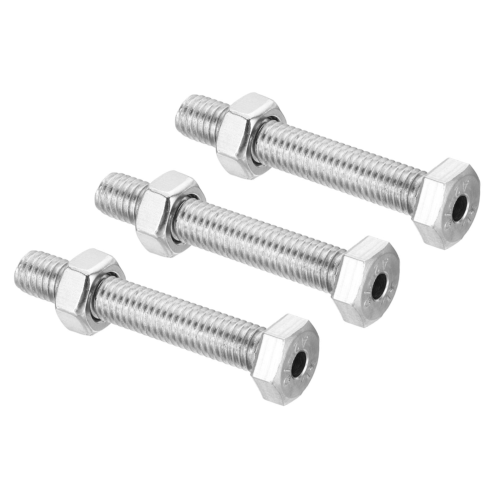 Uxcell M8x50mm Hollow External Hexagon Screw Cylindrical Lamp Threading ...