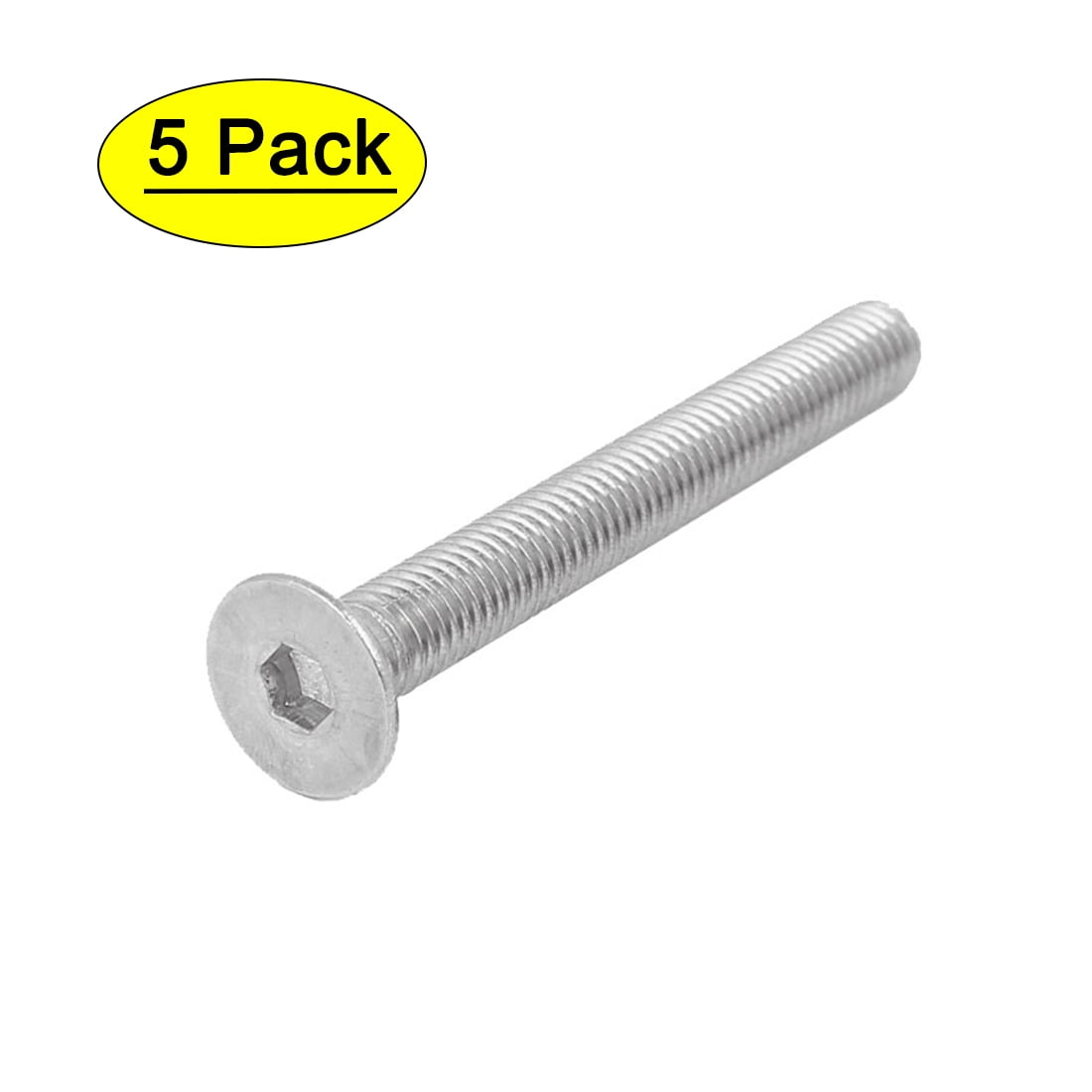 Uxcell M8x55mm 304 Stainless Steel Hex Socket Countersunk Flat Head Screw Bolt (5-pack ...