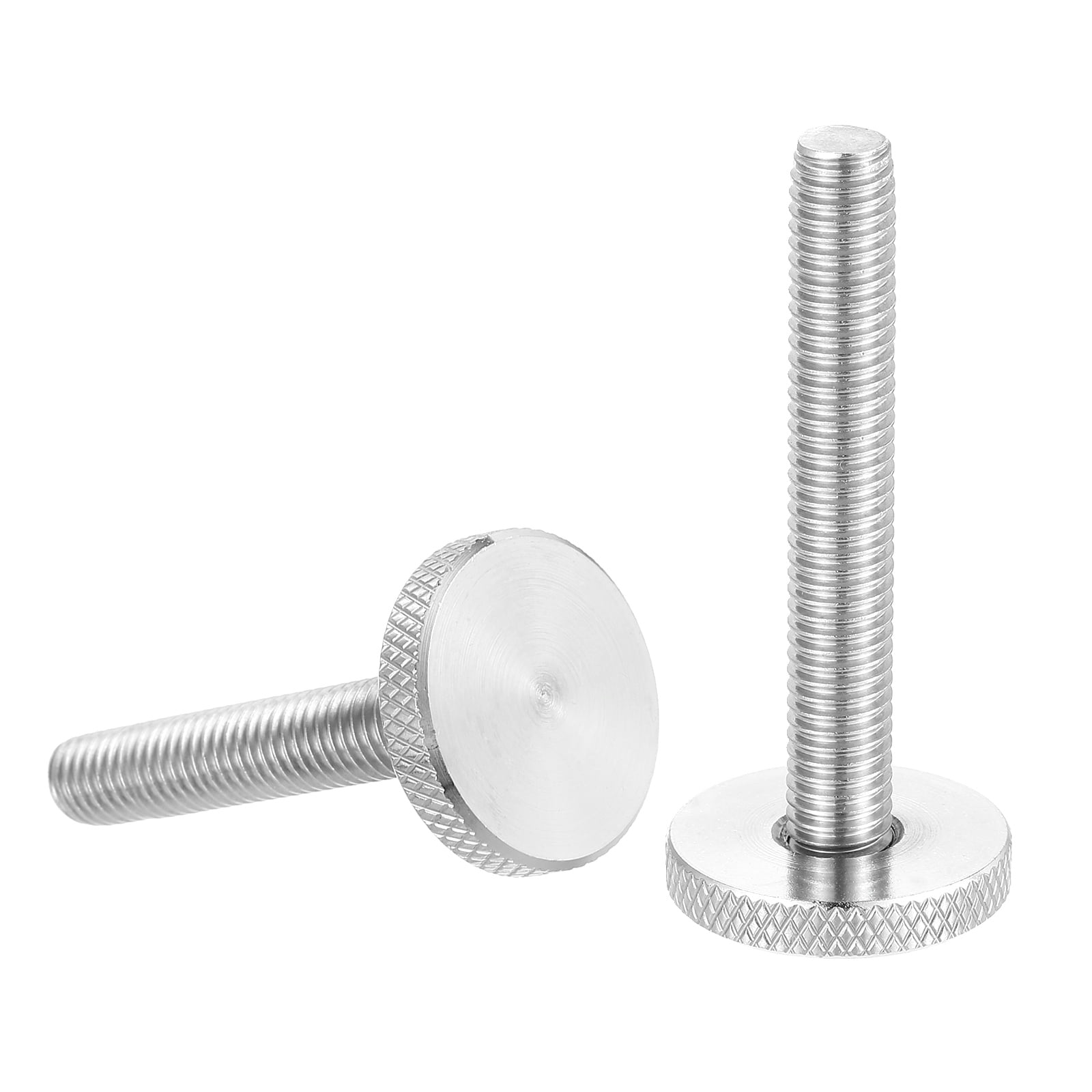 Uxcell M8x60mm Knurled Thumb Screws, 304 Stainless Steel Flat Head Thumb Screws Metric Diamond ...