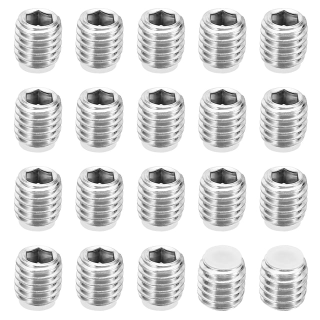 Uxcell M8x8mm Nylon Tip Grub Screw Hex Socket Head Cup Point Anti Slip ...