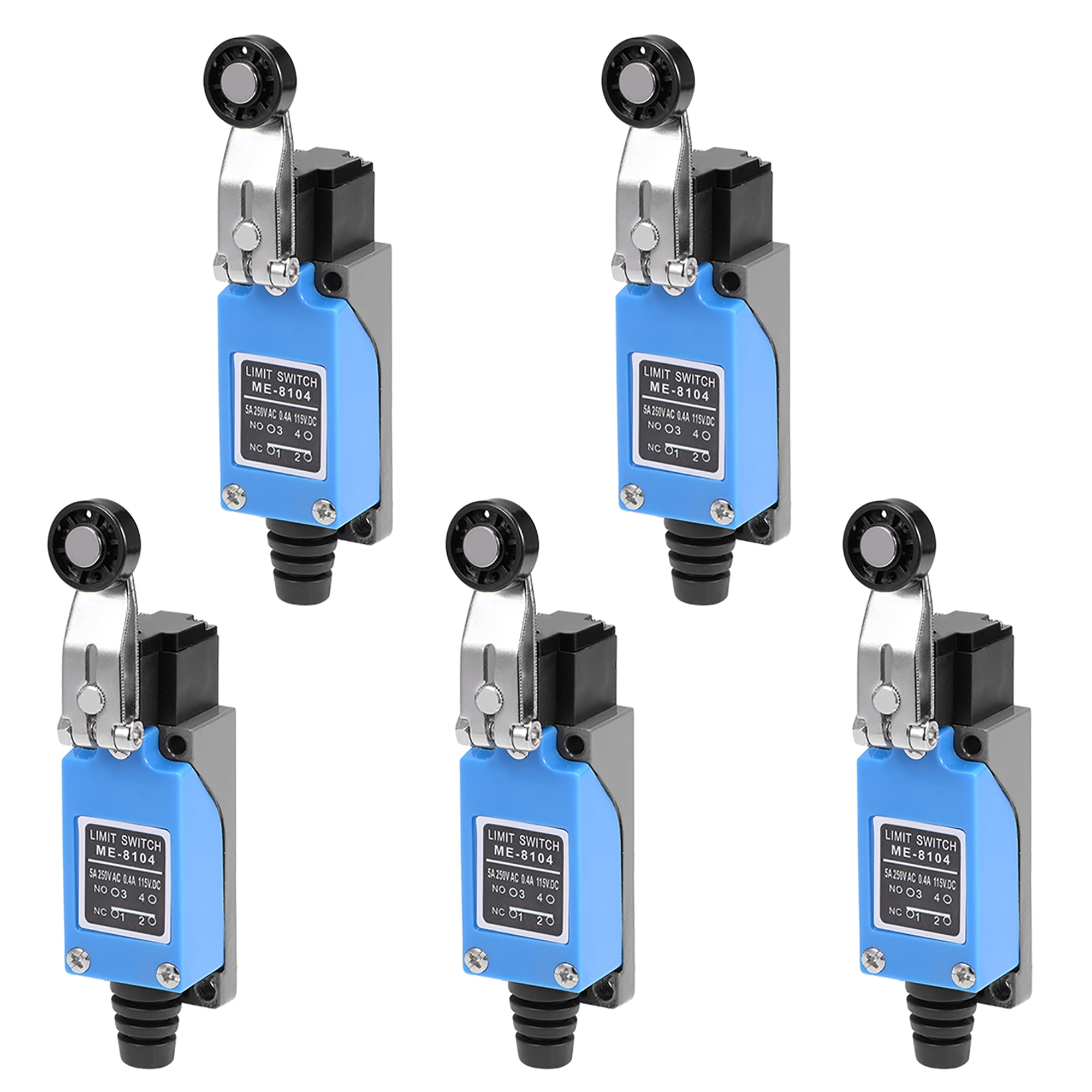 Uxcell ME-8104 1NC+1NO Roller Lever Arm Momentary Limit Switches 5 Pack - Walmart.com