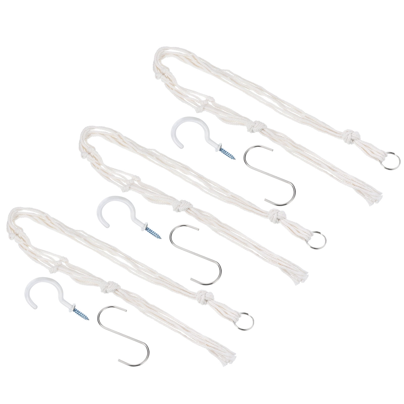 Uxcell Macrame Hanging Planter, 35.4" Hanging Plant Net with Hooks ...