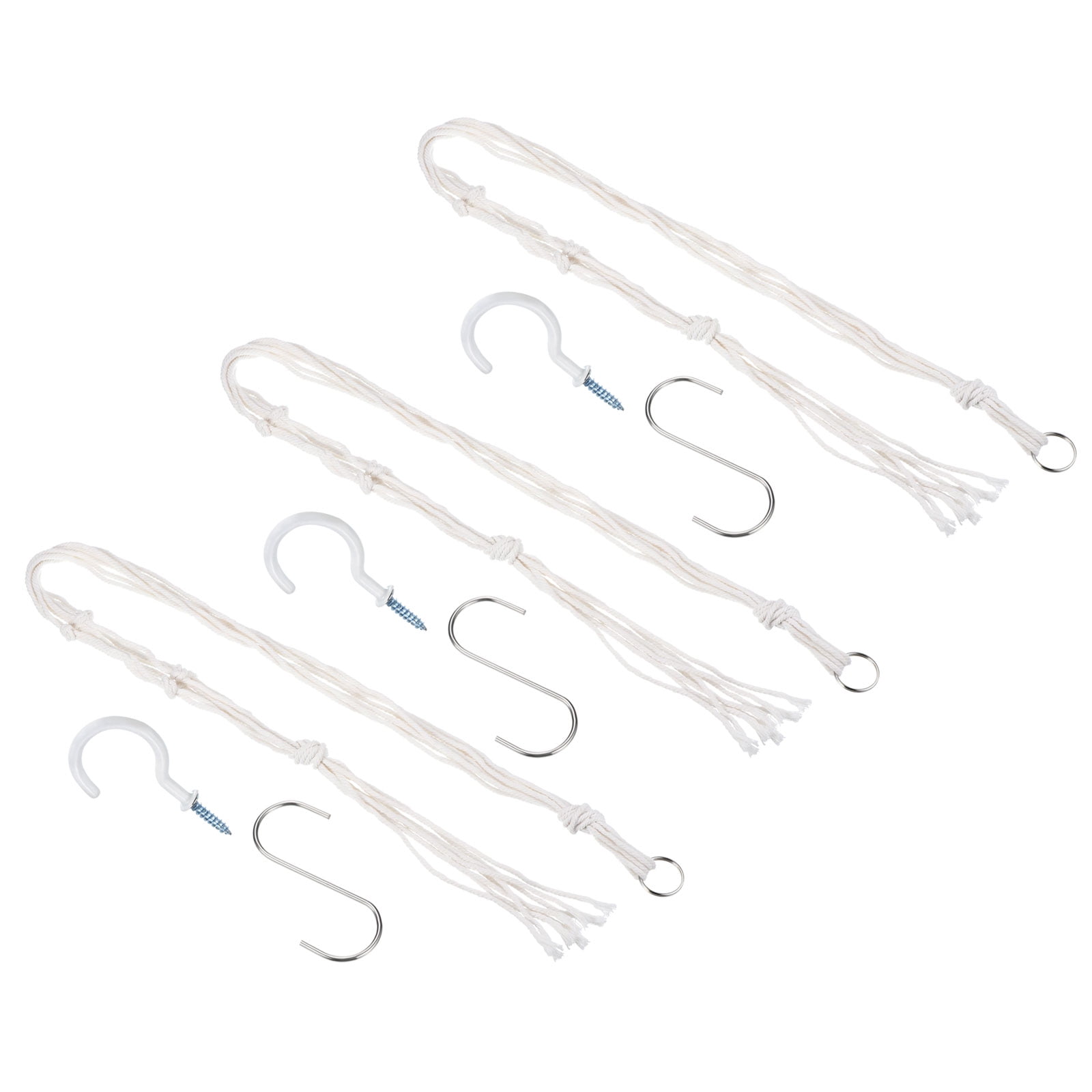 Uxcell Macrame Hanging Planter, 41.3" Hanging Plant Net with Hooks ...