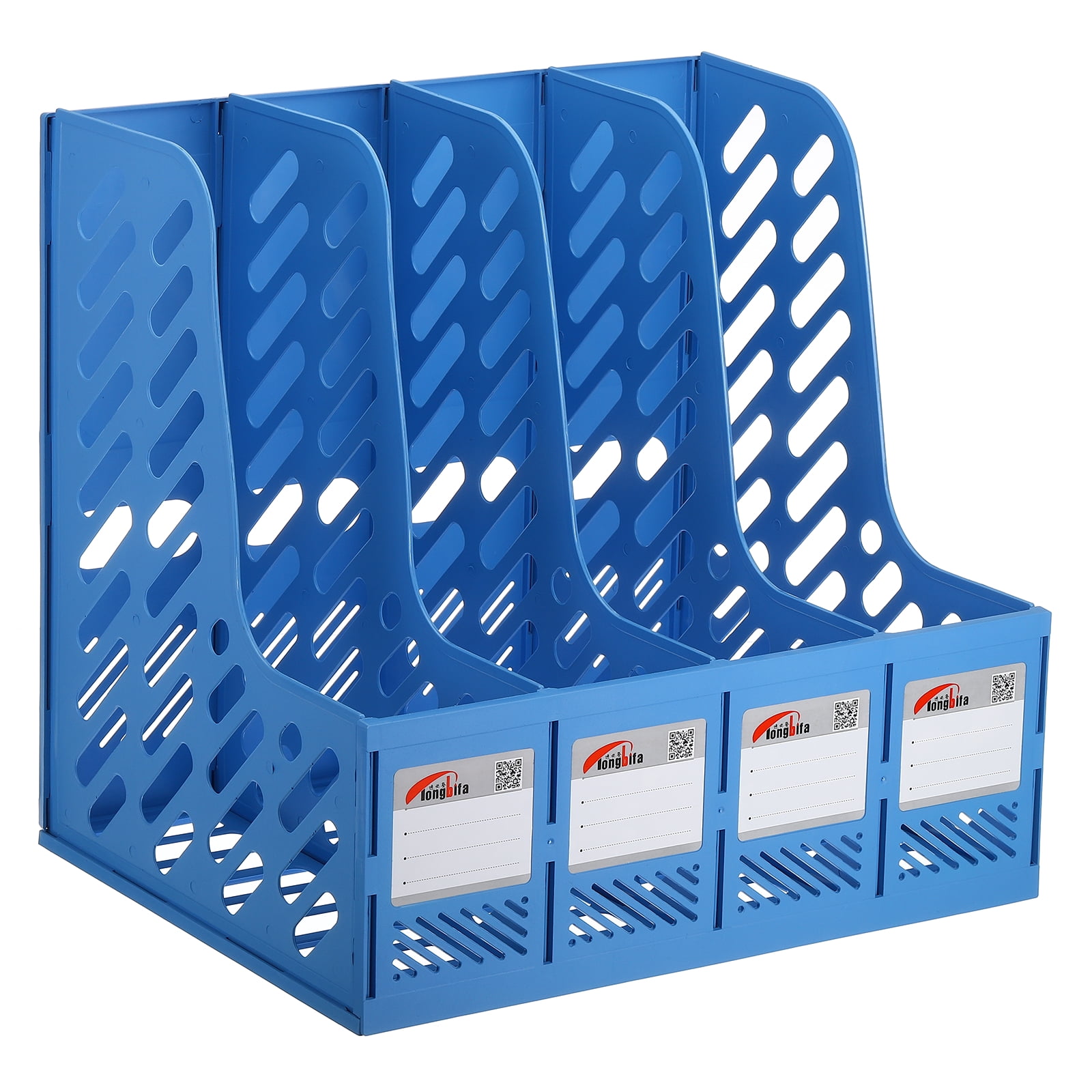 Uxcell Magazine File Holder, PP Plastic Vertical 4 Compartment Desktop ...