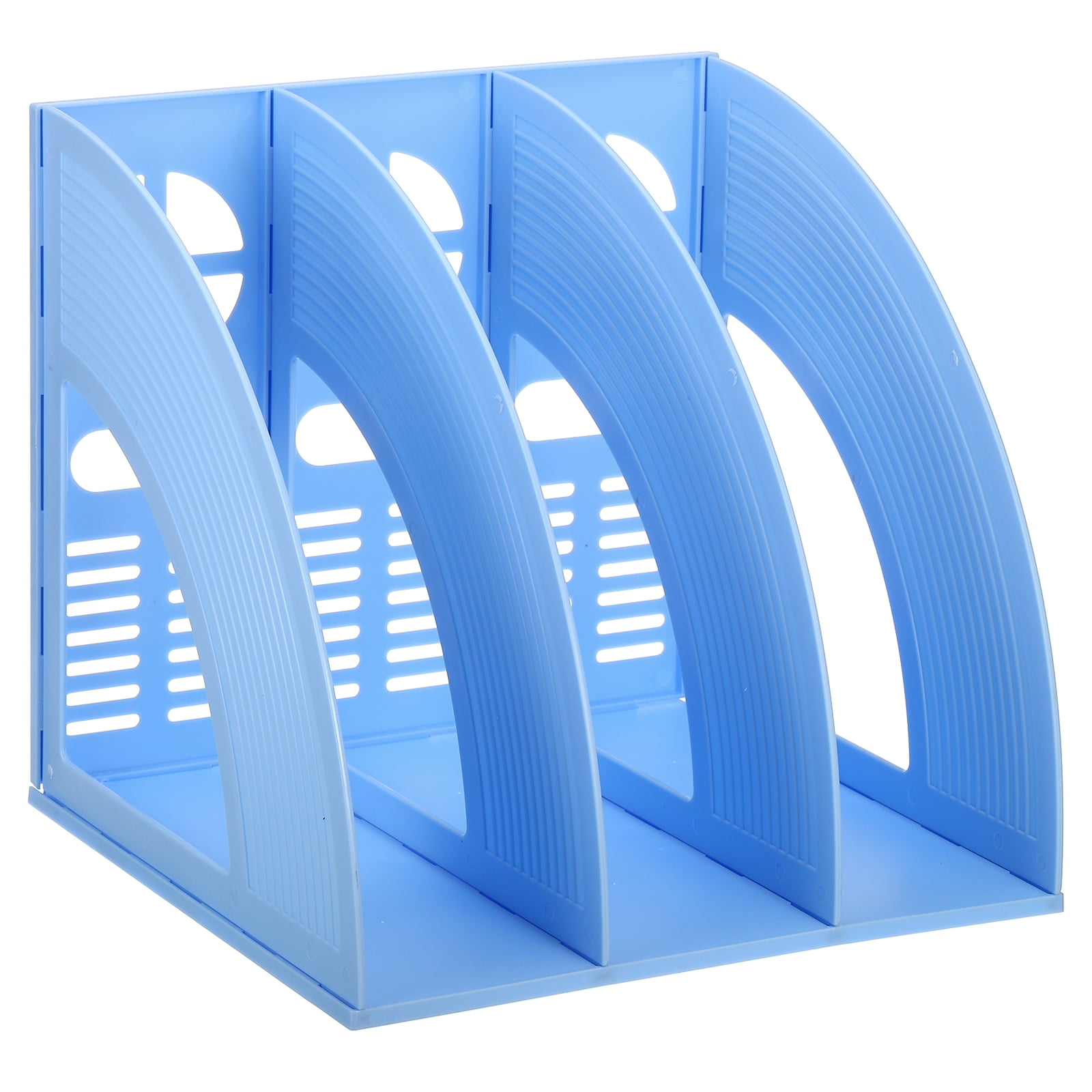 Uxcell Magazine File Holder, Plastic Vertical 3 Compartment Desktop ...