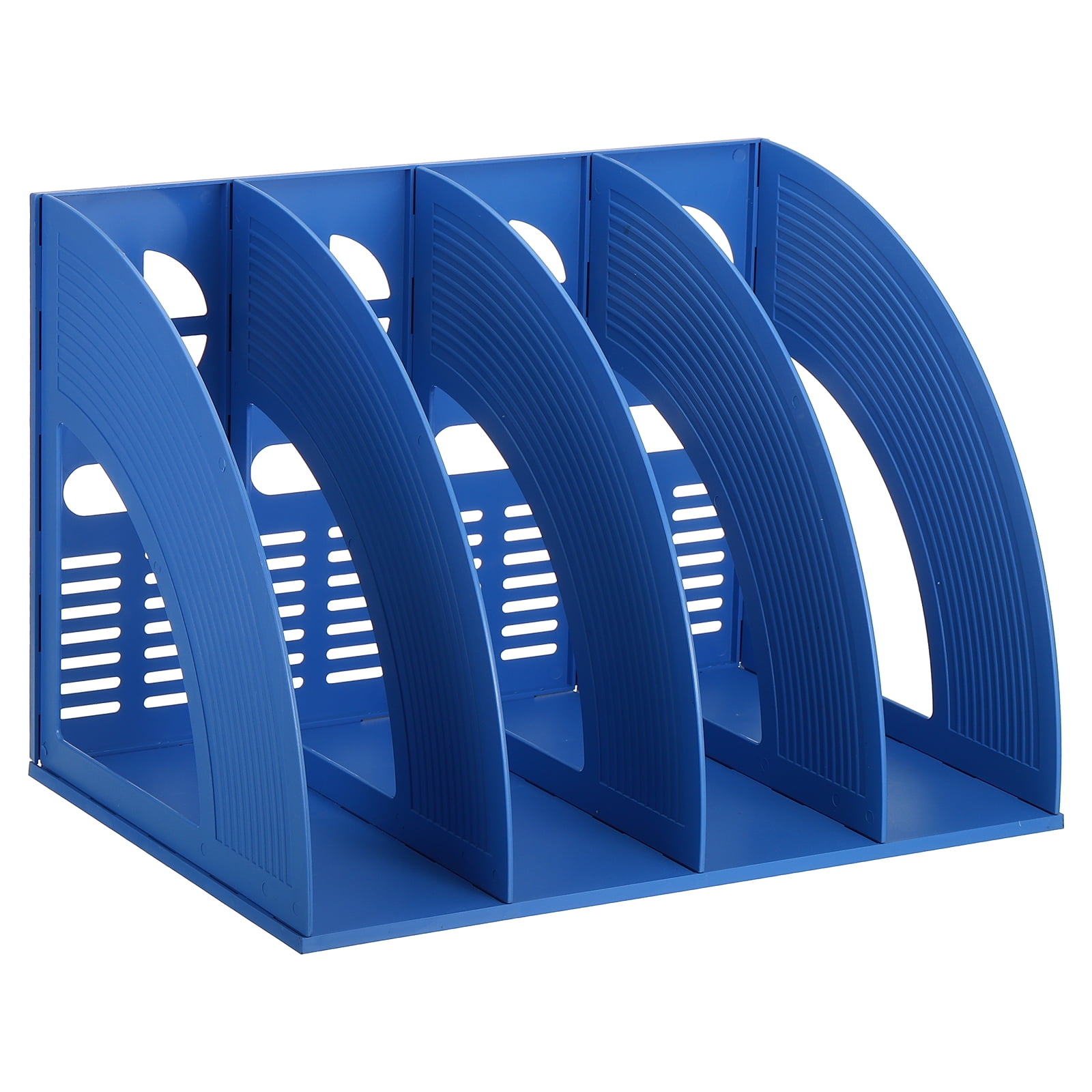 Uxcell Magazine File Holder, Plastic Vertical 4 Compartment Desktop ...