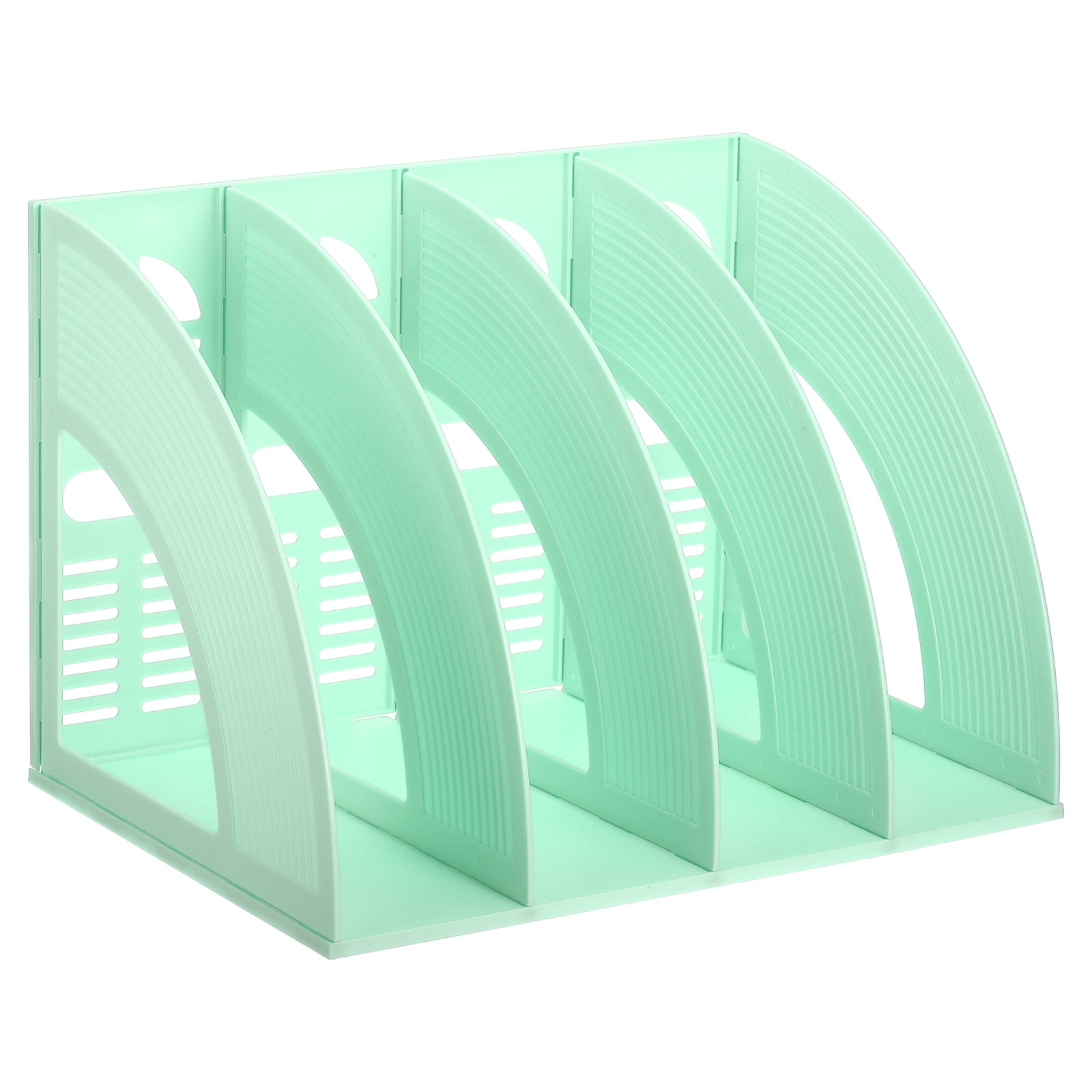 Uxcell Magazine File Holder, Plastic Vertical 4 Compartment Desktop ...