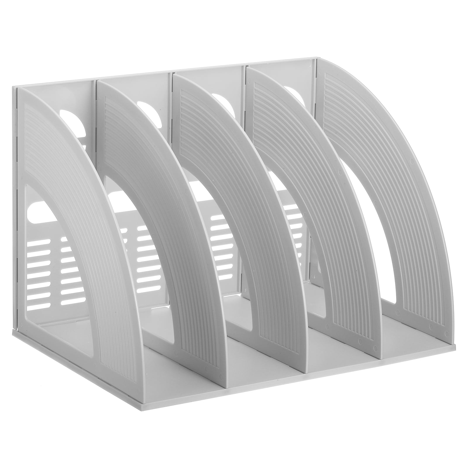 Uxcell Magazine File Holder, Plastic Vertical 4 Compartment Desktop ...