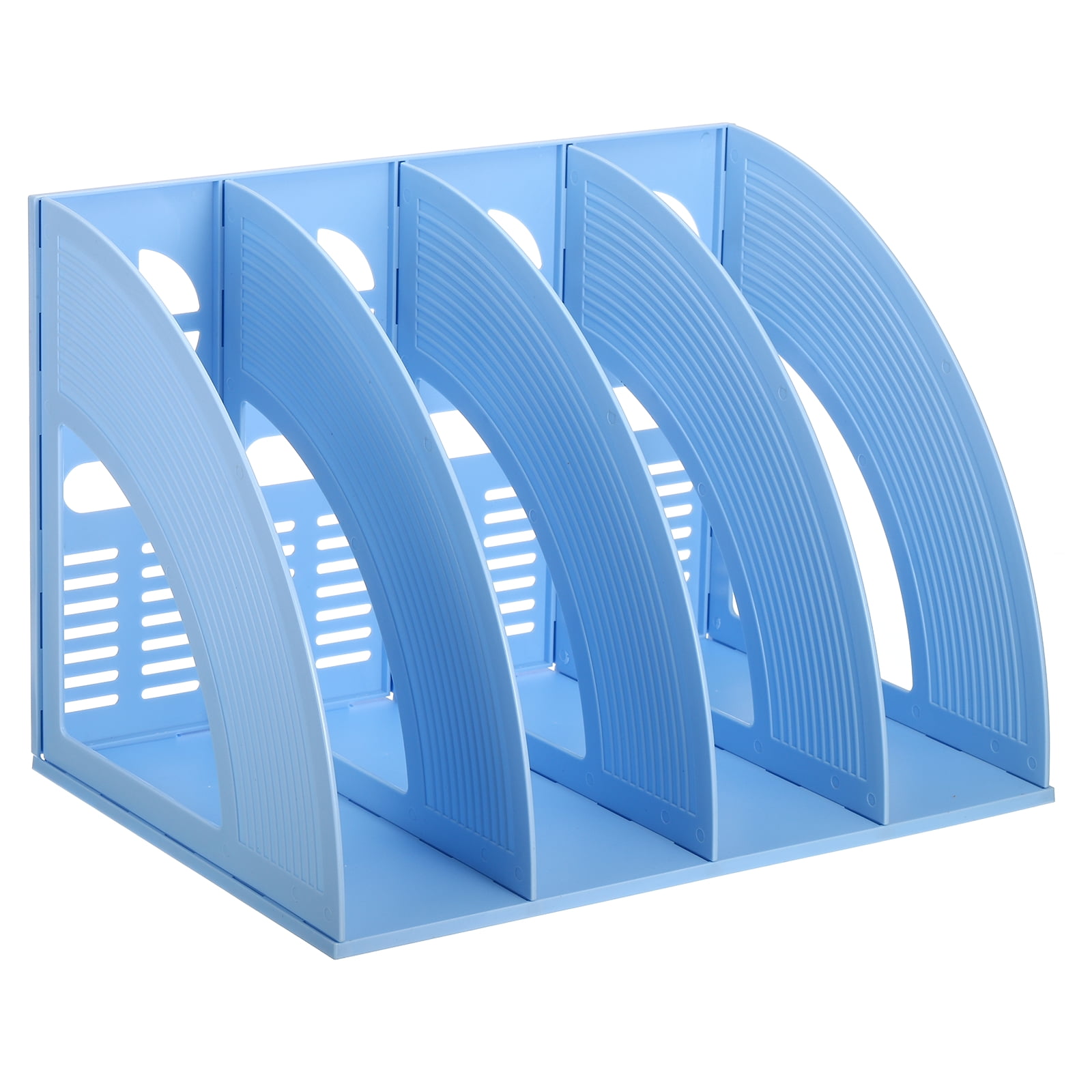 Uxcell Magazine File Holder, Plastic Vertical 4 Compartment Desktop ...