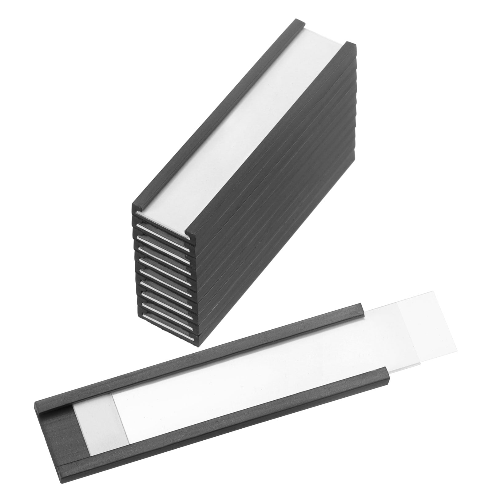 Uxcell Magnetic Label Holder 2" x 0.5" with Paper Inserts C Channel ...