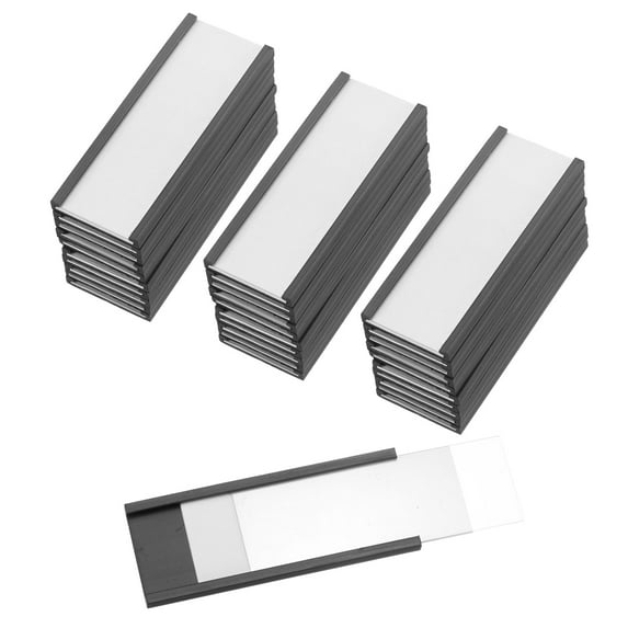 Uxcell Magnetic Label Holder 2" x 0.7" with Paper Inserts C Channel ...