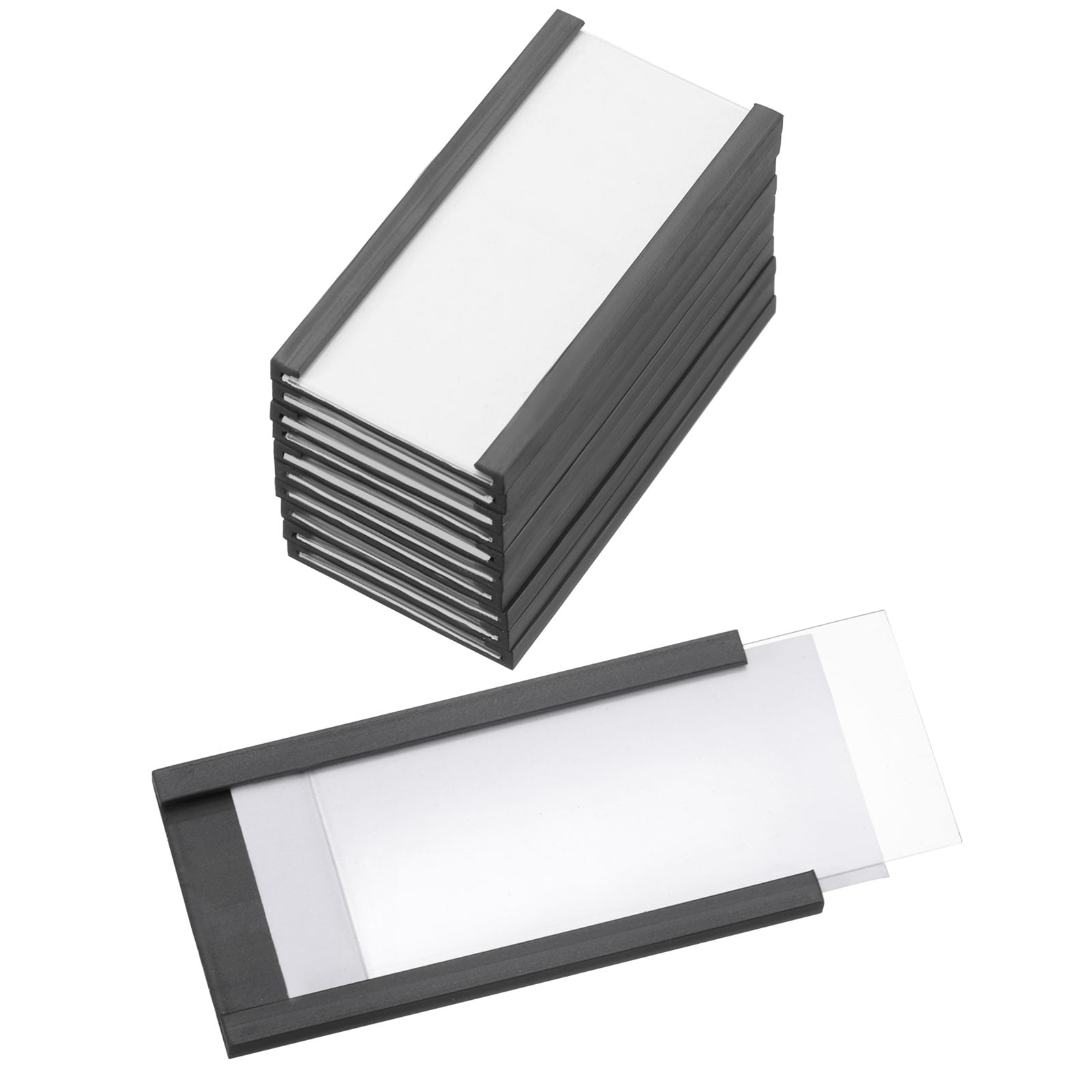 Uxcell Magnetic Label Holder 2" x 1" with Paper Inserts C Channel ...