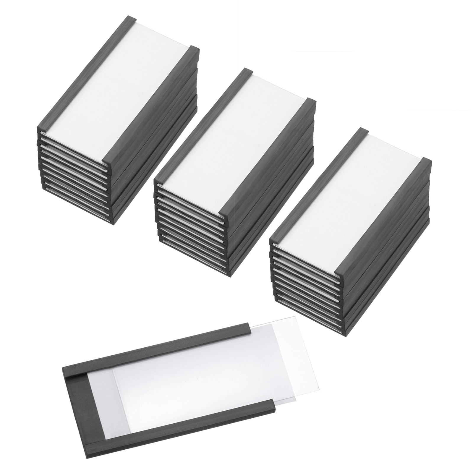 Uxcell Magnetic Label Holder 2" x 1" with Paper Inserts C Channel ...