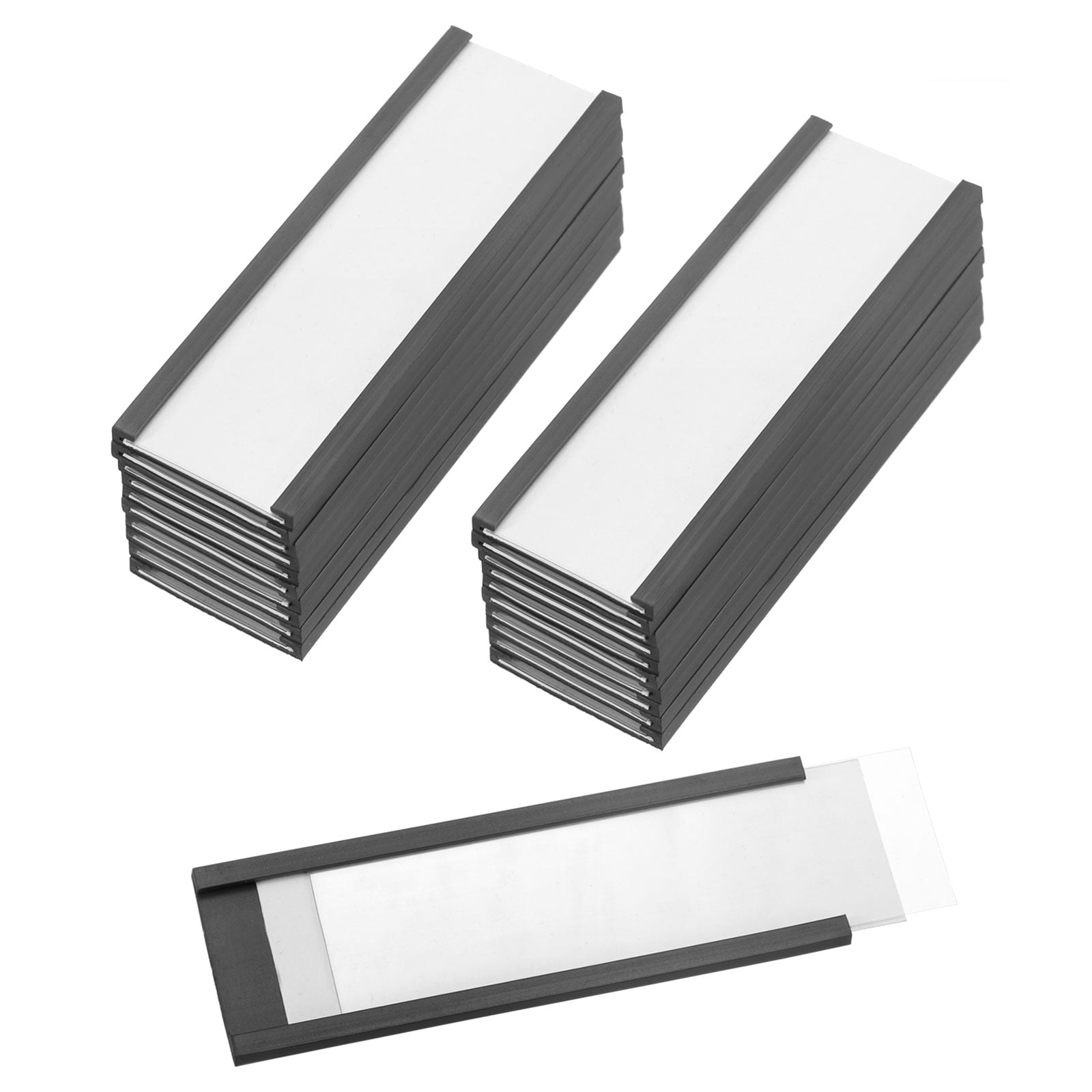 Uxcell Magnetic Label Holder 3" x 1" with Paper Inserts C Channel ...