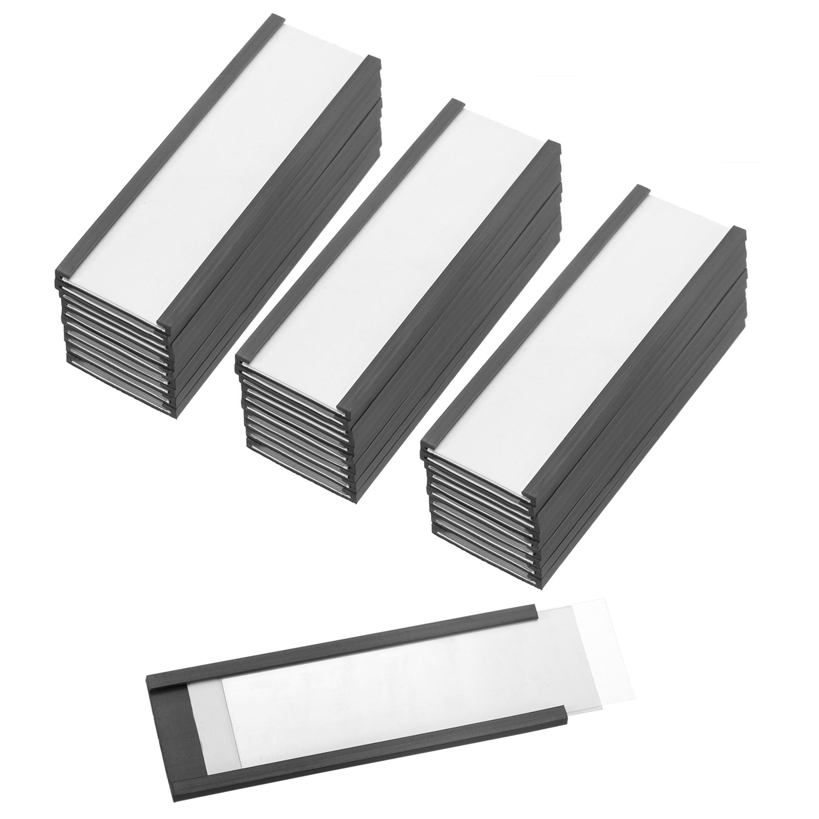 Uxcell Magnetic Label Holder 3" x 1" with Paper Inserts C Channel ...
