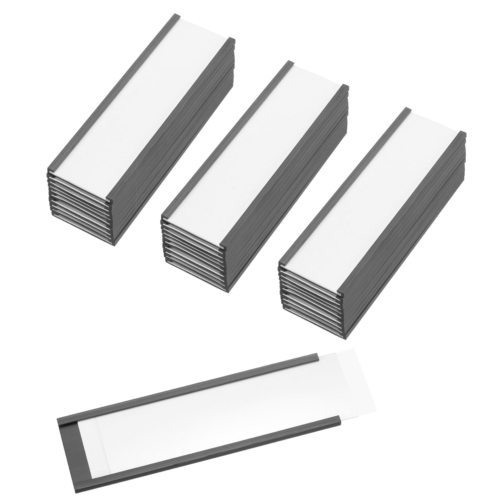 Uxcell Magnetic Label Holder 4" x 1.2" with Paper Inserts C Channel ...