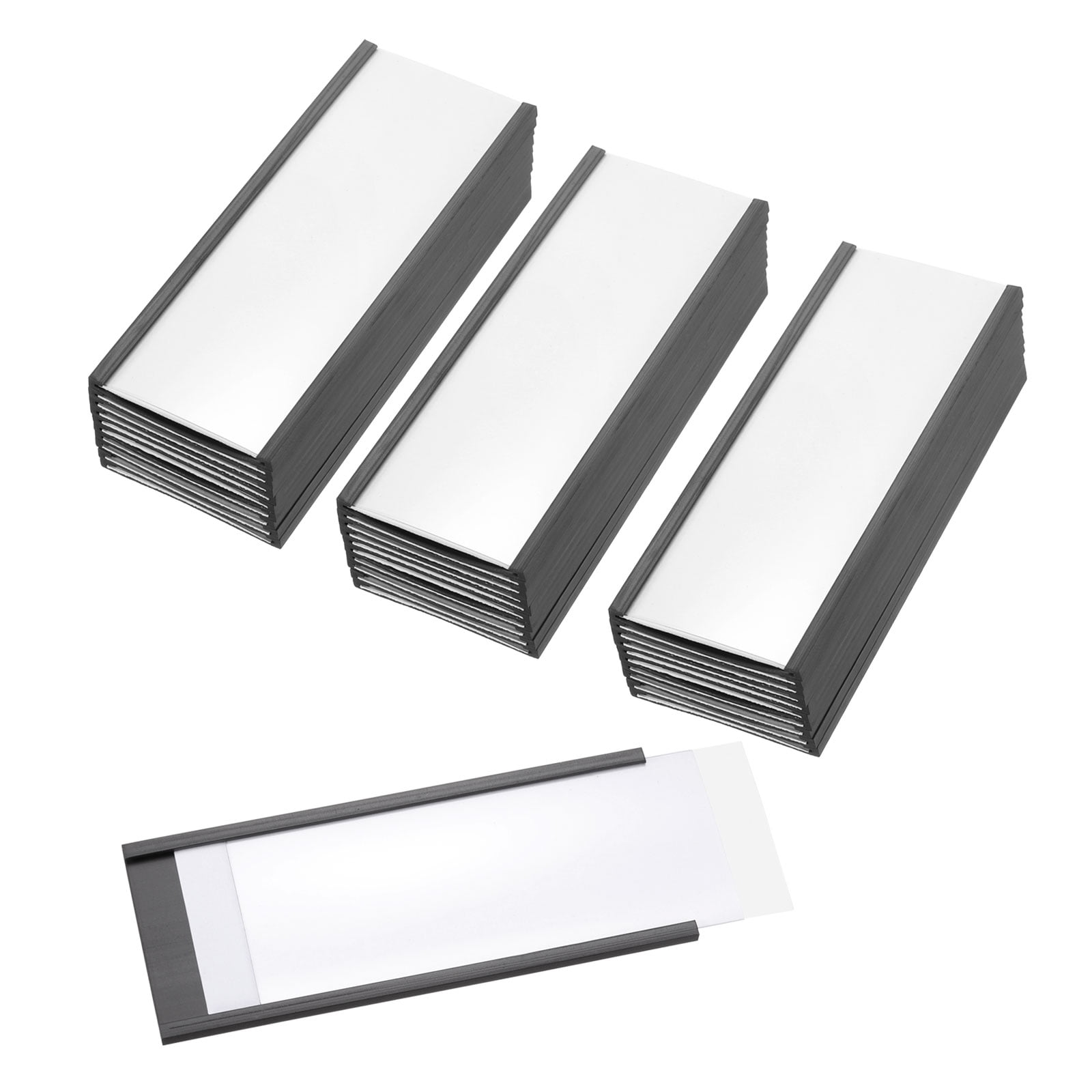Uxcell Magnetic Label Holder 4" x 1.6" with Paper Inserts C Channel ...