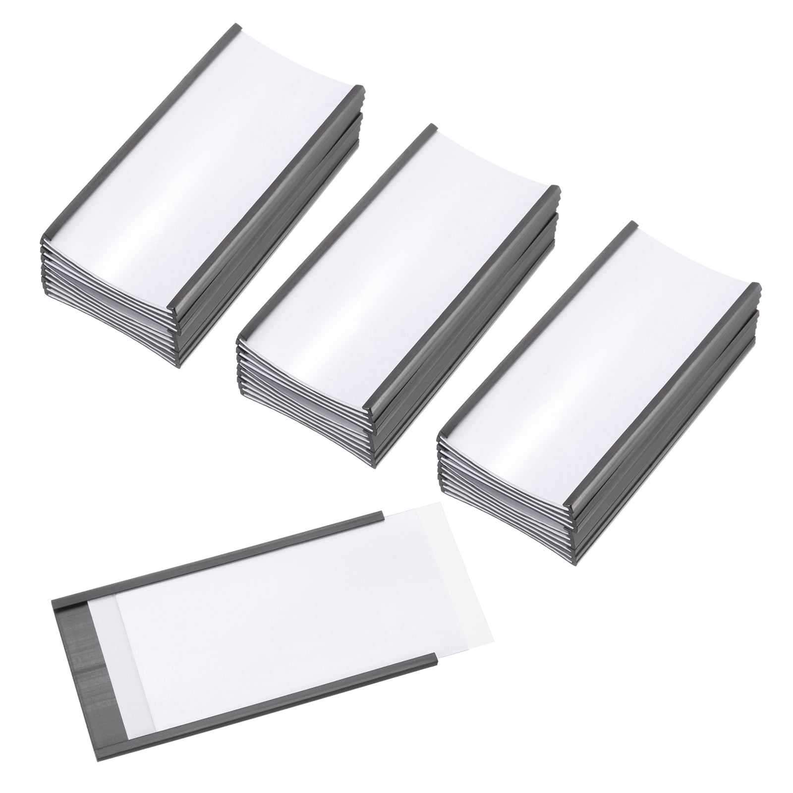 Uxcell Magnetic Label Holder 4" x 2" with Paper Inserts C Channel ...