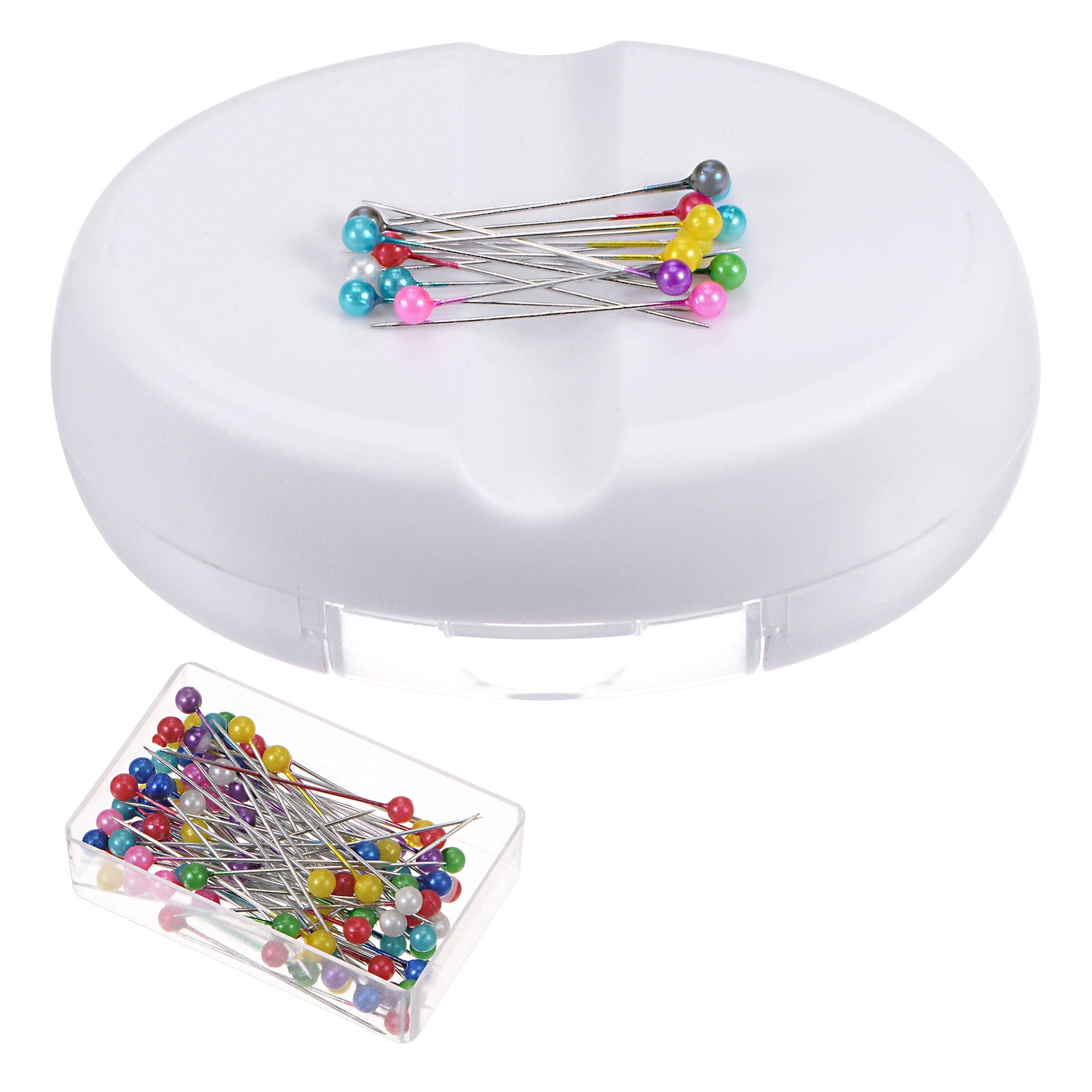 Uxcell Magnetic Pin Cushion with 100pcs Plastic Head Pins, Magnetic ...