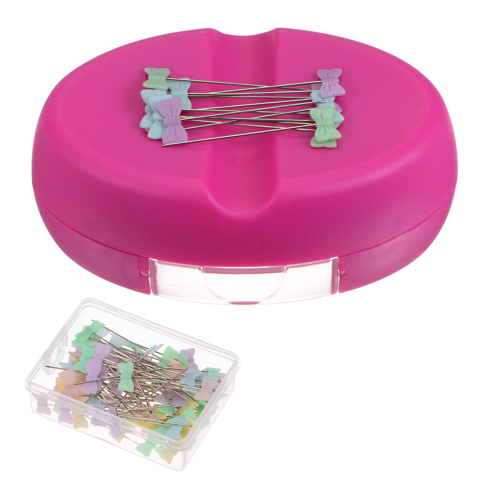 Uxcell Magnetic Pin Cushion with 100pcs Tie Plastic Head Pins, Magnetic ...